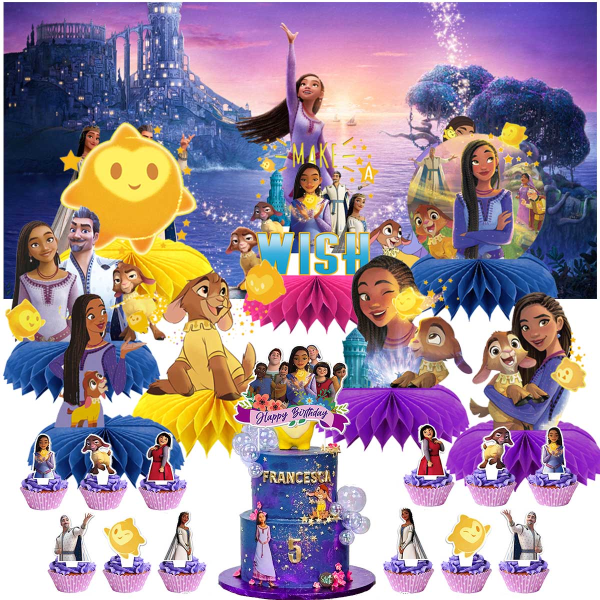 Wish Movie Party Decorations Decor Supplies Honeycomb Centerpieces ...