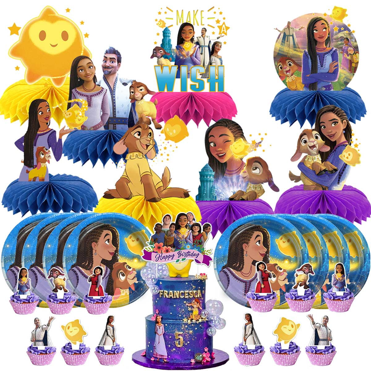 Wish Movie Party Supplies Decor Plates Fans Decorations Honeycomb ...