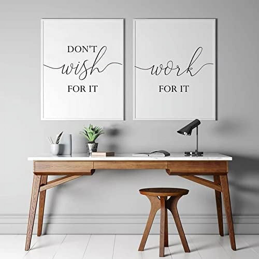 Don't Wish for It Work for It Print Poster Motivational Quotes Wall Art ...