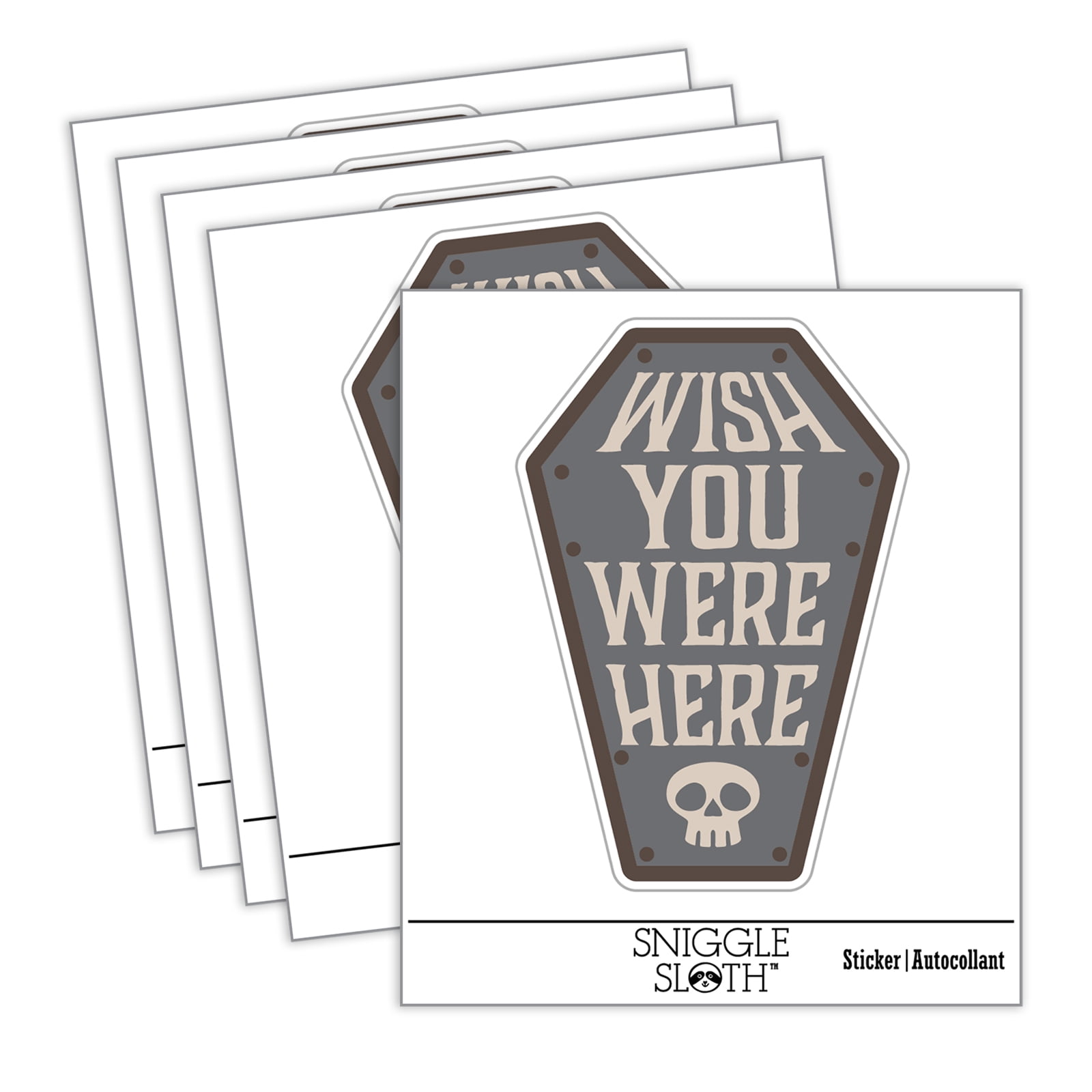 Wish You Were Here Coffin Skull Dark Humor Car Window Bumper Water ...