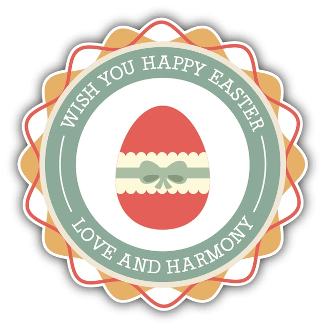 Wish You Happy Easter Badge Love And Harmony Car Sticker Phone Decal Water Bottle Stickers Car ...