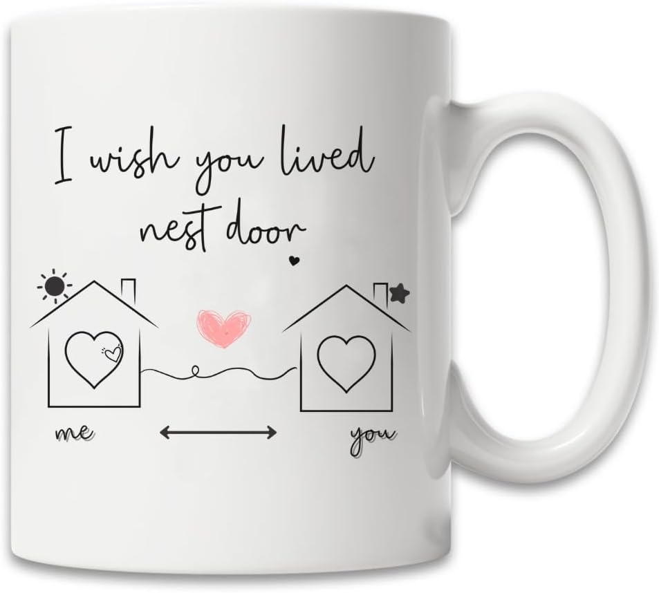 Wish You Lived Next Door Mug, Friendship Gifts for Friends Women ...