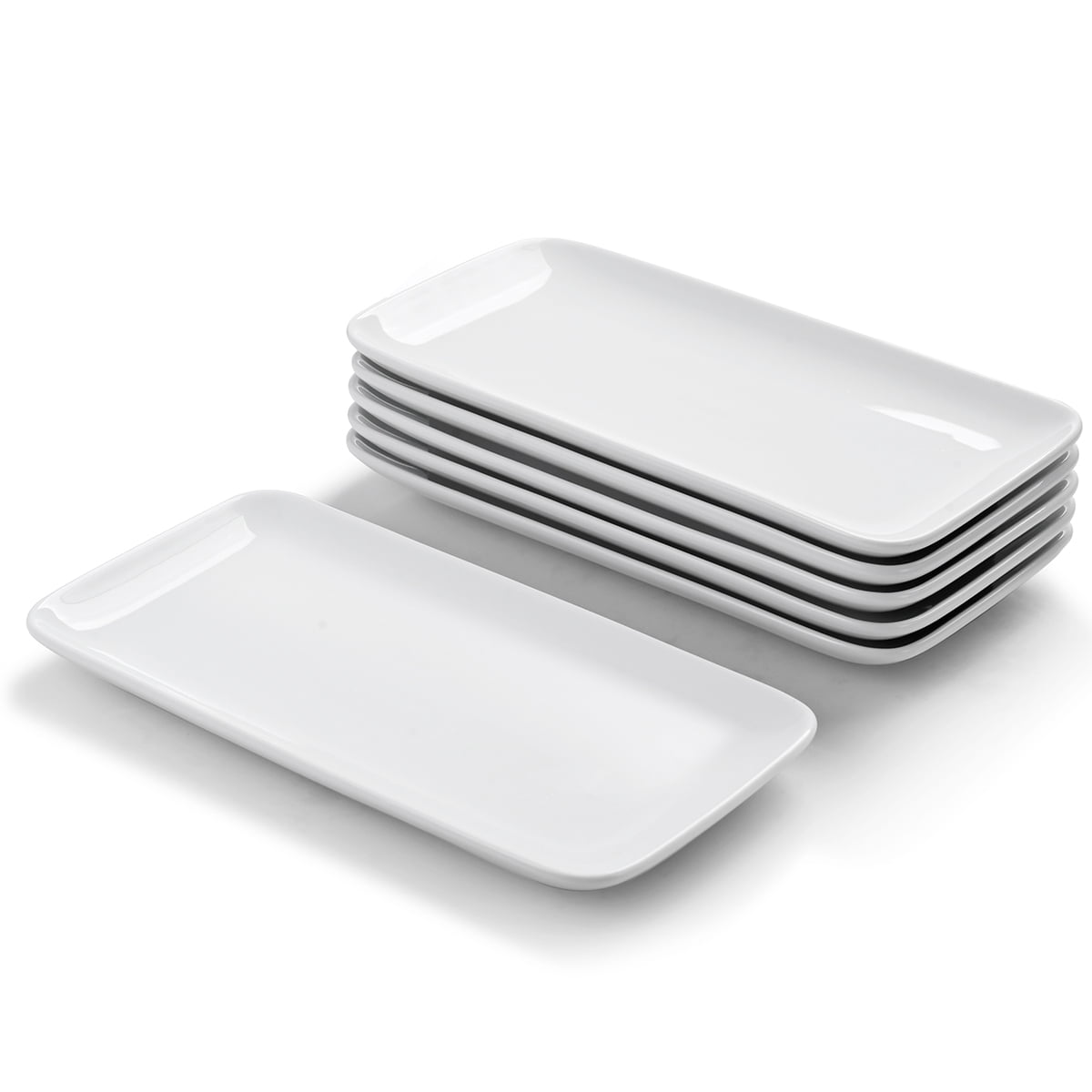 WishDeco Rectangular Ceramic Dinner Plates, Decorative Appetizer ...