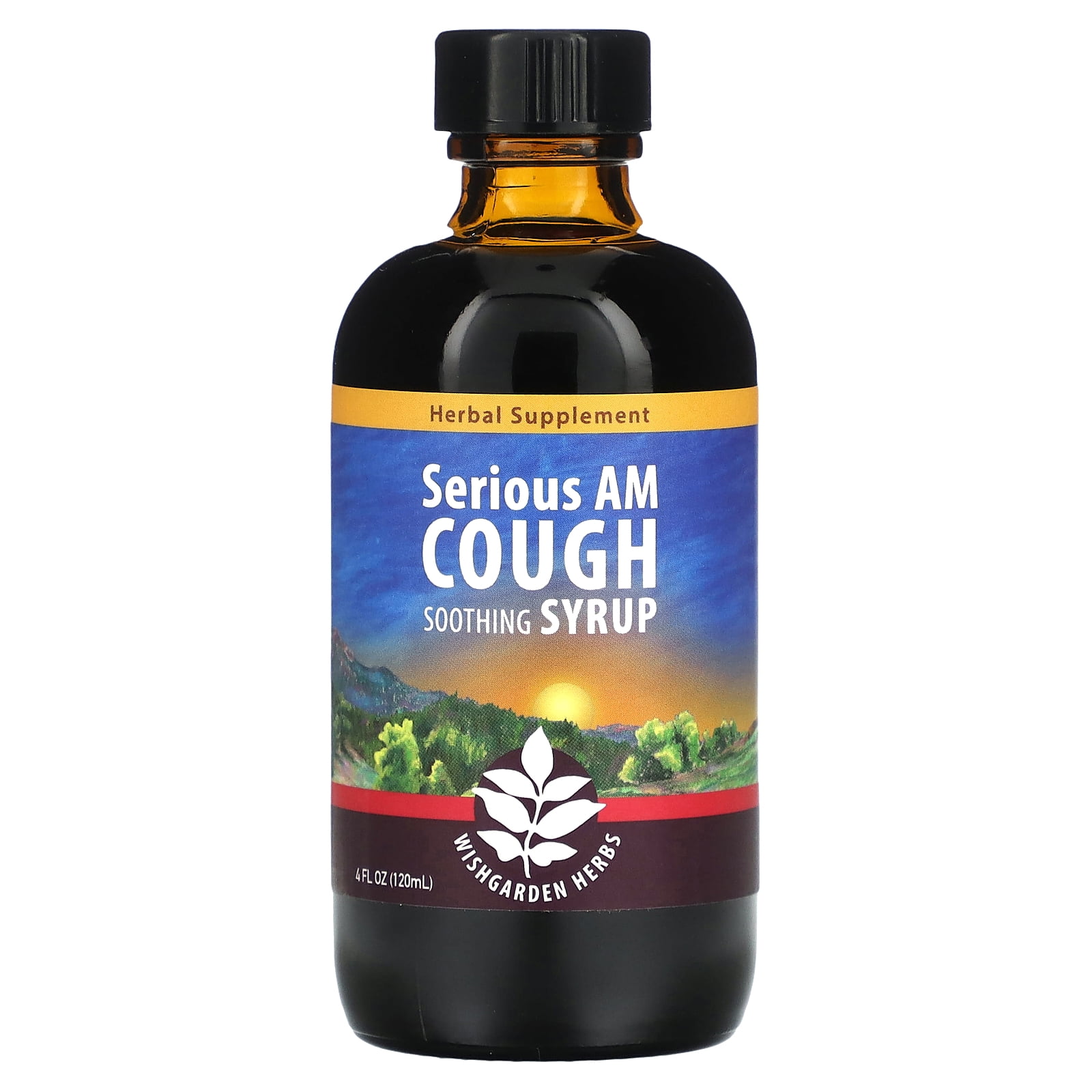WishGarden Herbs Serious AM Cough Soothing Syrup, 4 fl oz (120 ml ...
