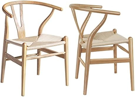 Wishbone Chair, Weave Modern Solid Wood Mid-Century Y Shaped Backrest ...