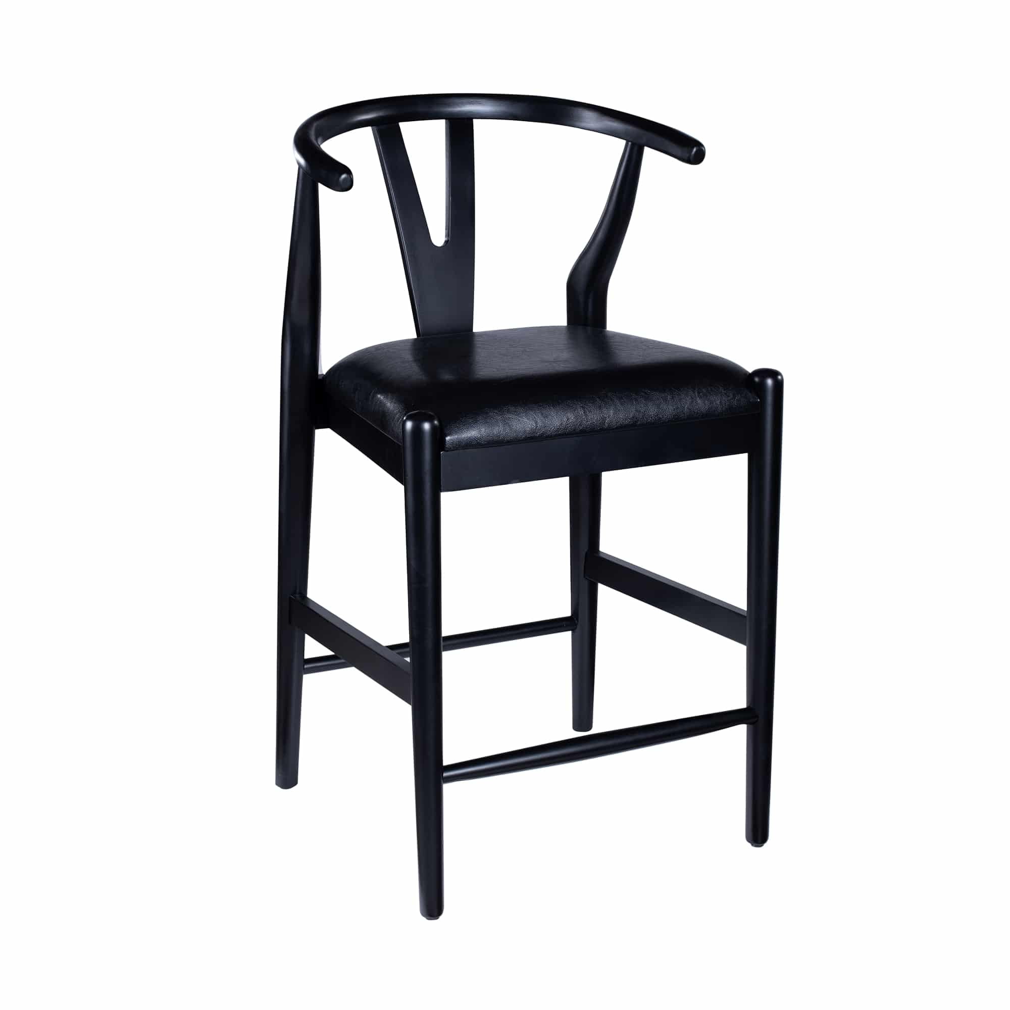 Wishbone Counter Height Kitchen Bar Stool - Black Finish - Walmart.com