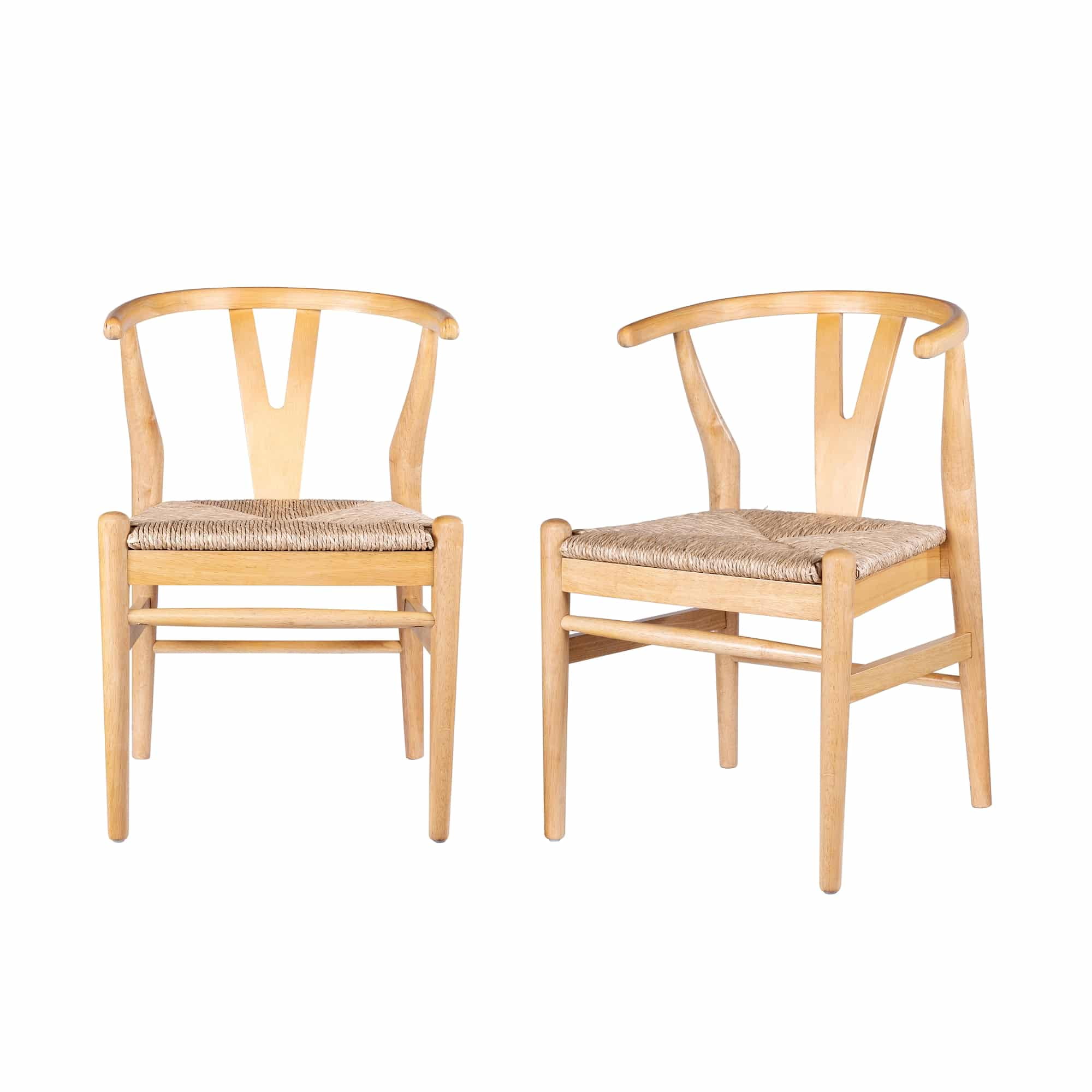 Wishbone Dining Chairs - Set of 2 - Natural Finish - Walmart.com