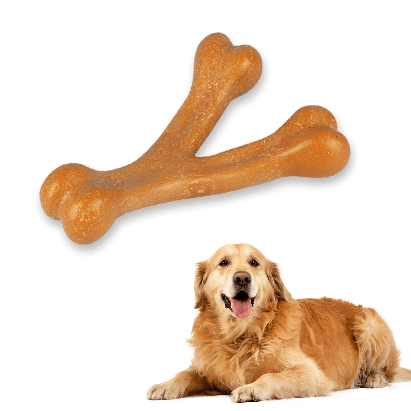 Wishbone Dog Chew Toy, Durable WPC Bone for Teeth Cleaning, 1-Pack ...