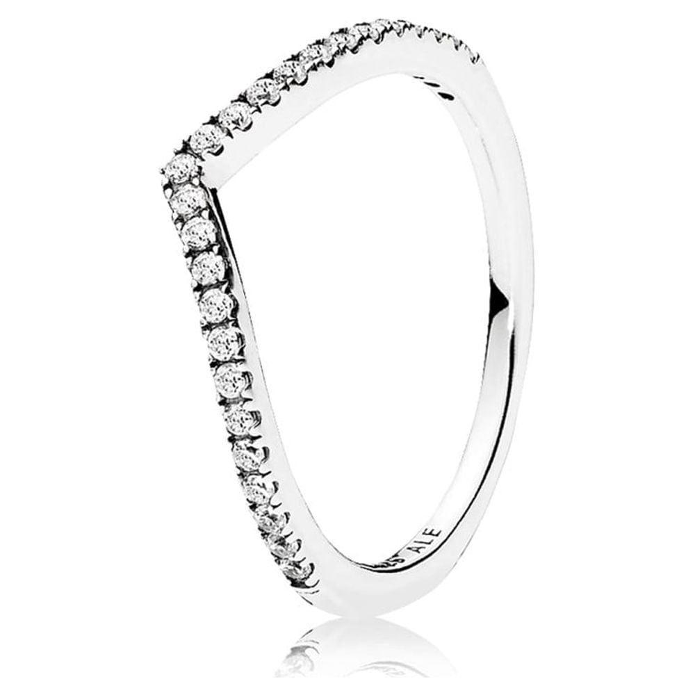 Wishbone ring in sterling silver w/clear CZ Ring sz 58 196316CZ-58 ...