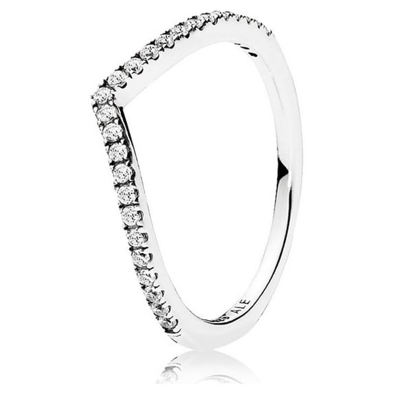 Wishbone ring in sterling silver w/clear CZ Ring sz 58 196316CZ-58 ...