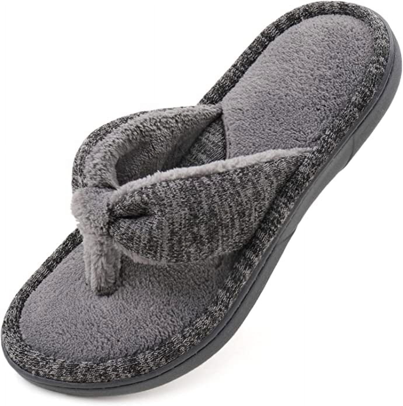 DODOING Women's Memory Foam Flip Flop House Indoor Slippers with Cozy ...