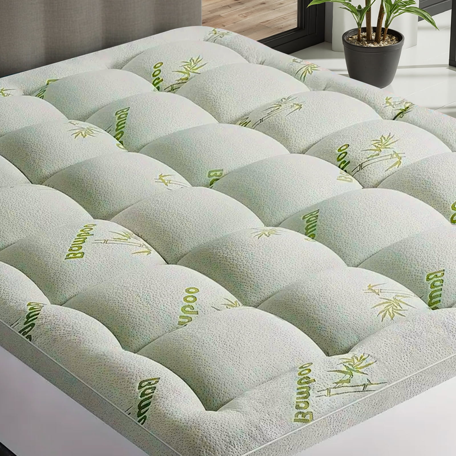 Wishead Queen Size Mattress Topper Viscose Made from Bamboo Thick ...