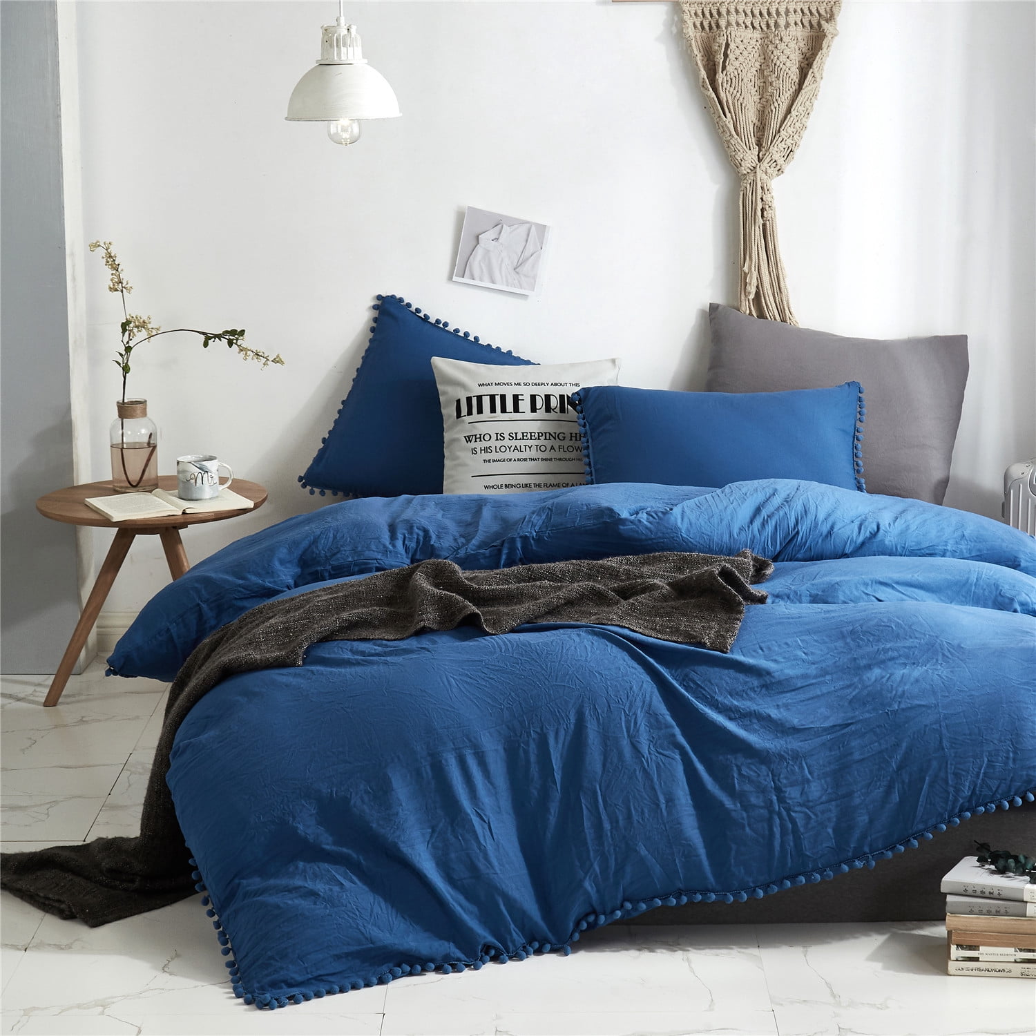 Wishee Navy Blue 3-Piece Bedspread Set, Modern, King - Walmart.com