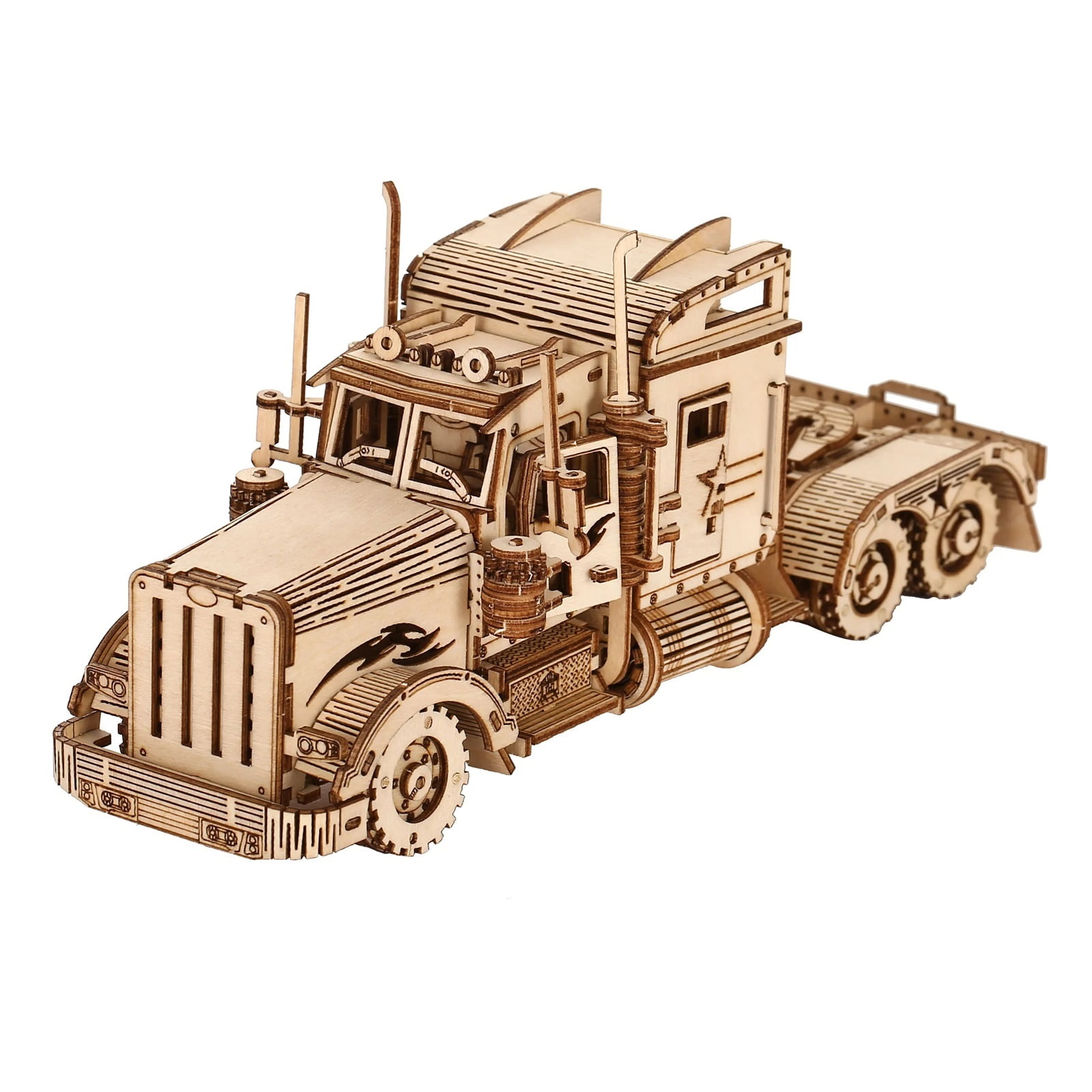 Wisher Truck Model DIY 3D Wooden Puzzle Building Block Kits Assembly ...
