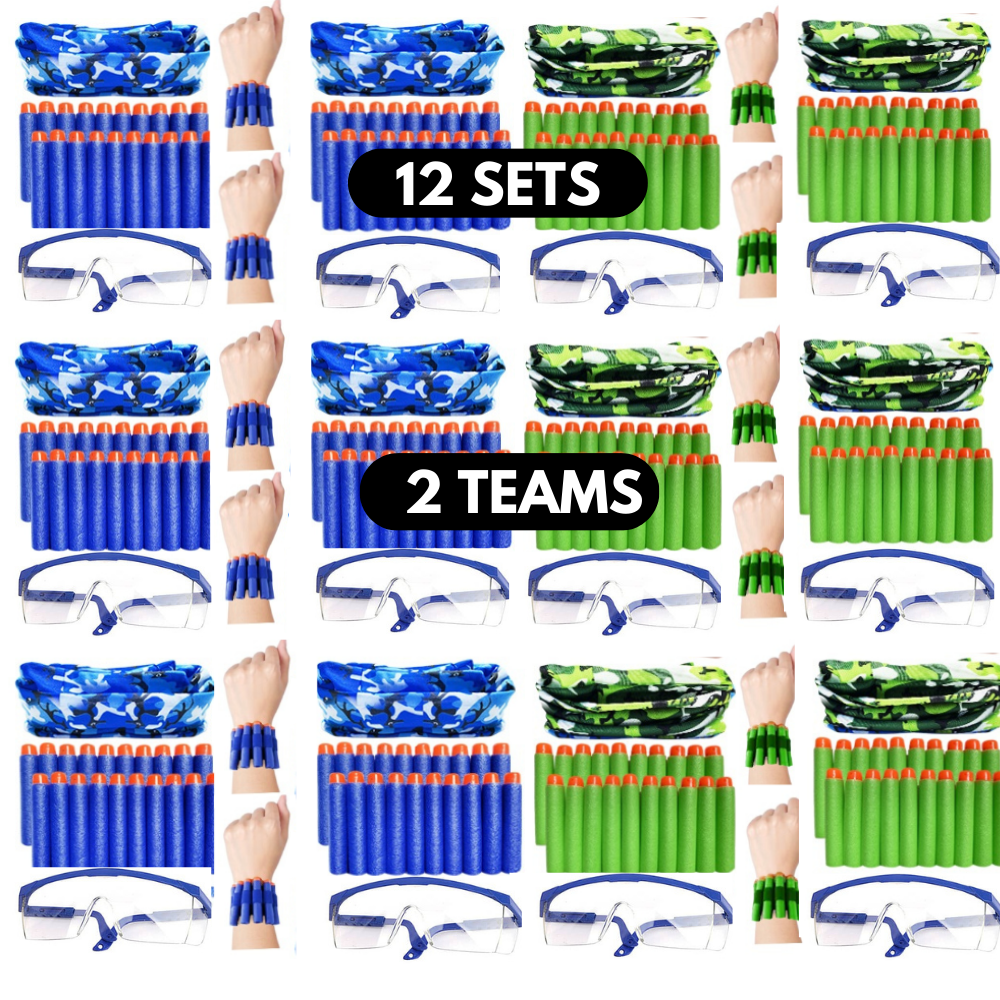 Wishery Nerf Gun Party Kit Set with Accessories Mask, Wristband, Darts ...