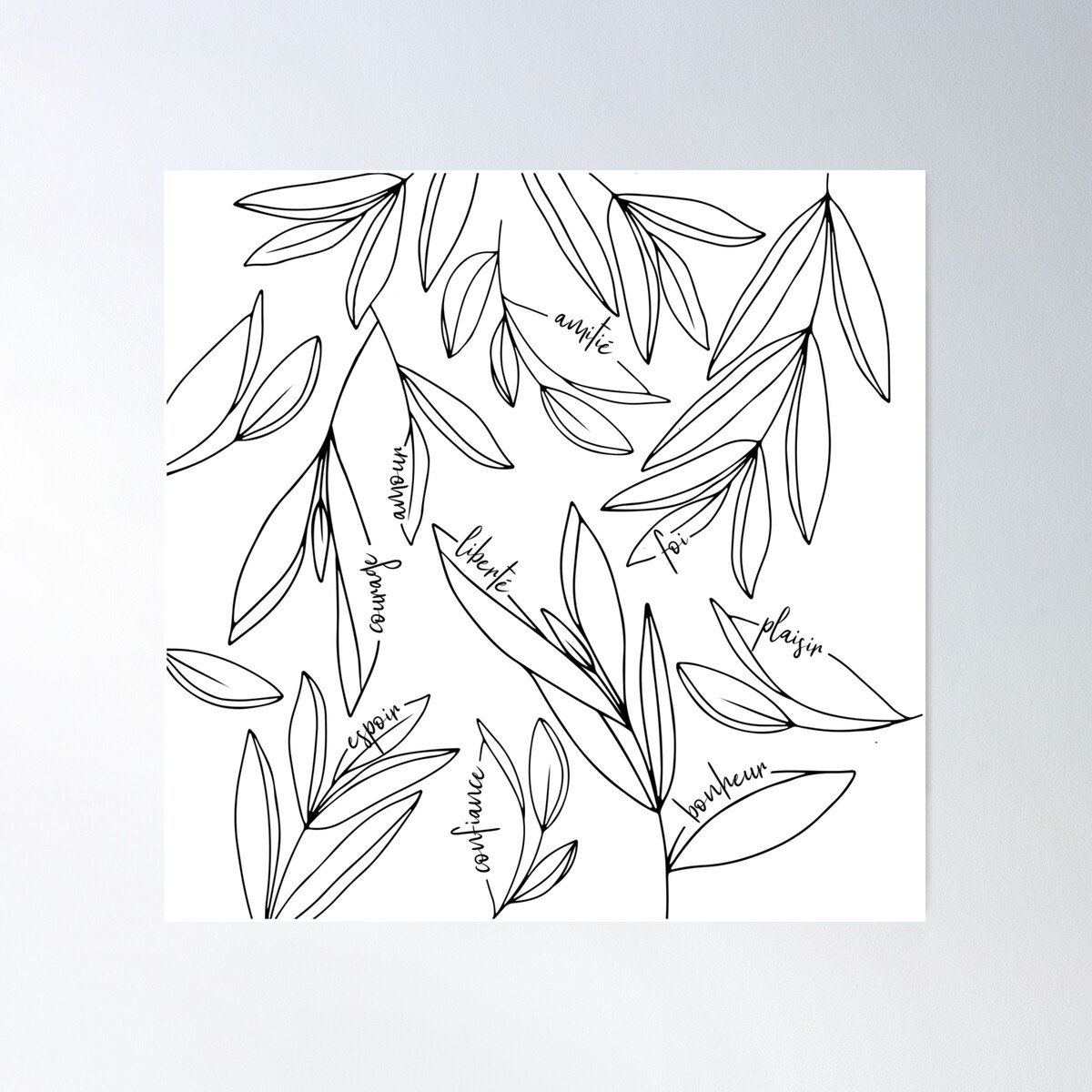 Wishes Flourishing Poster Wall Art, Modern Wall Decor For Living Room ...