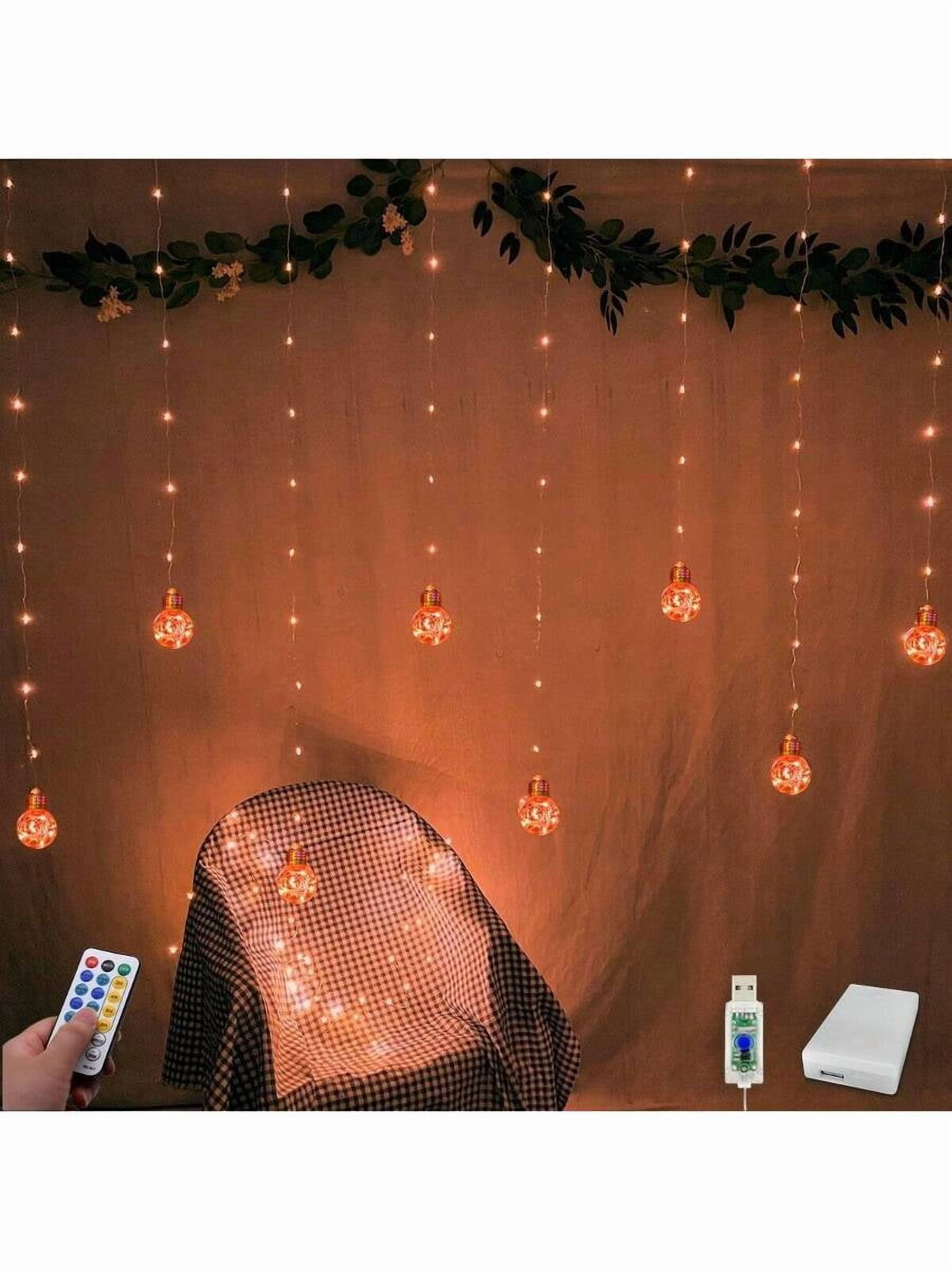 Wishing Ball Curtain Lights 200 LED Window Curtain String Lights With ...