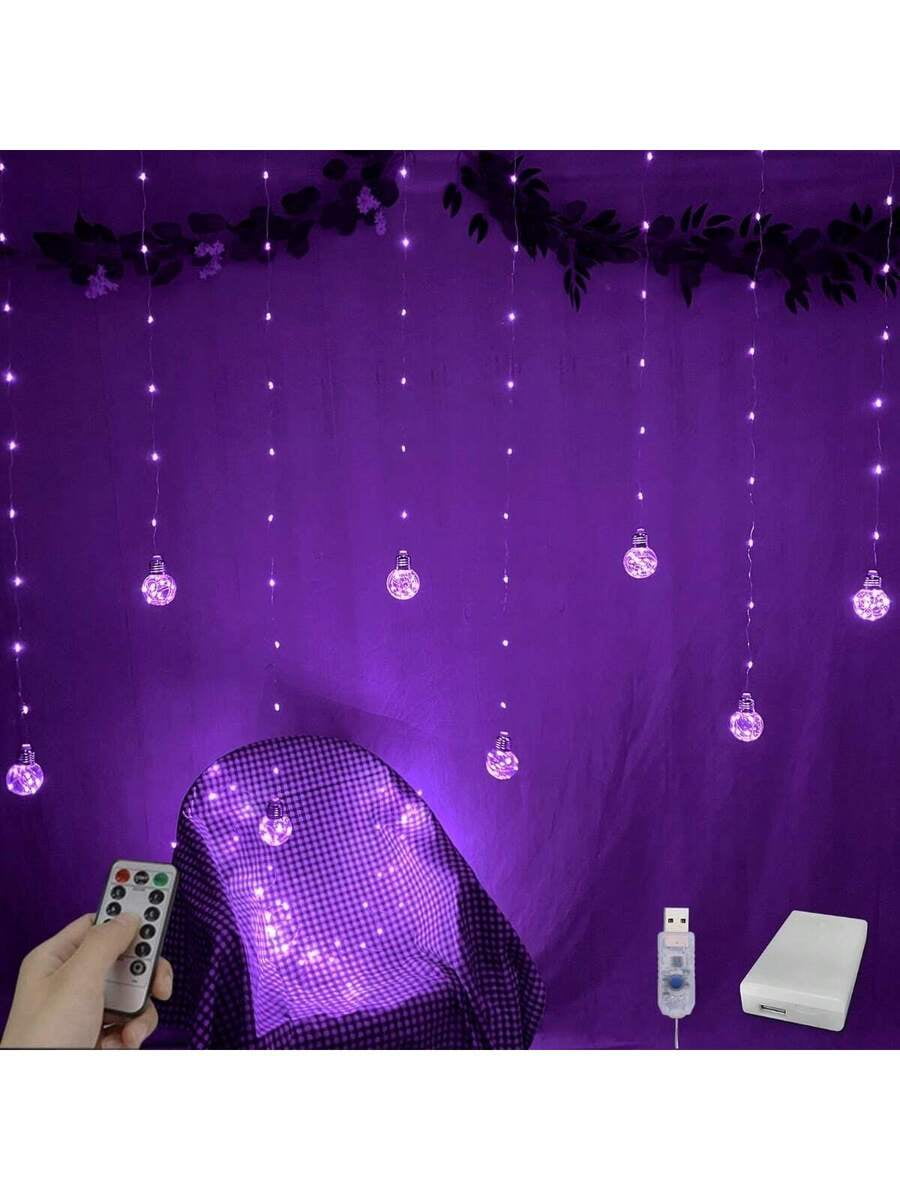 Wishing Ball Curtain Lights 200 LED Window Curtain String Lights With ...