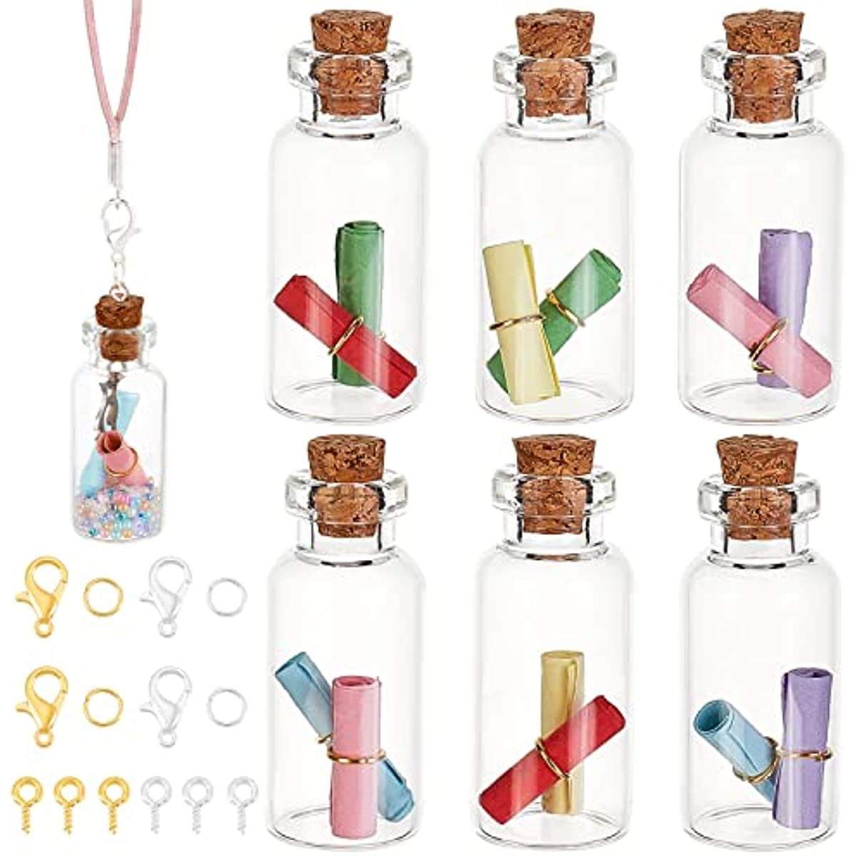 Wishing Bottle with Message 78pcs Glass Jars Bottles with Cork Stoppers ...