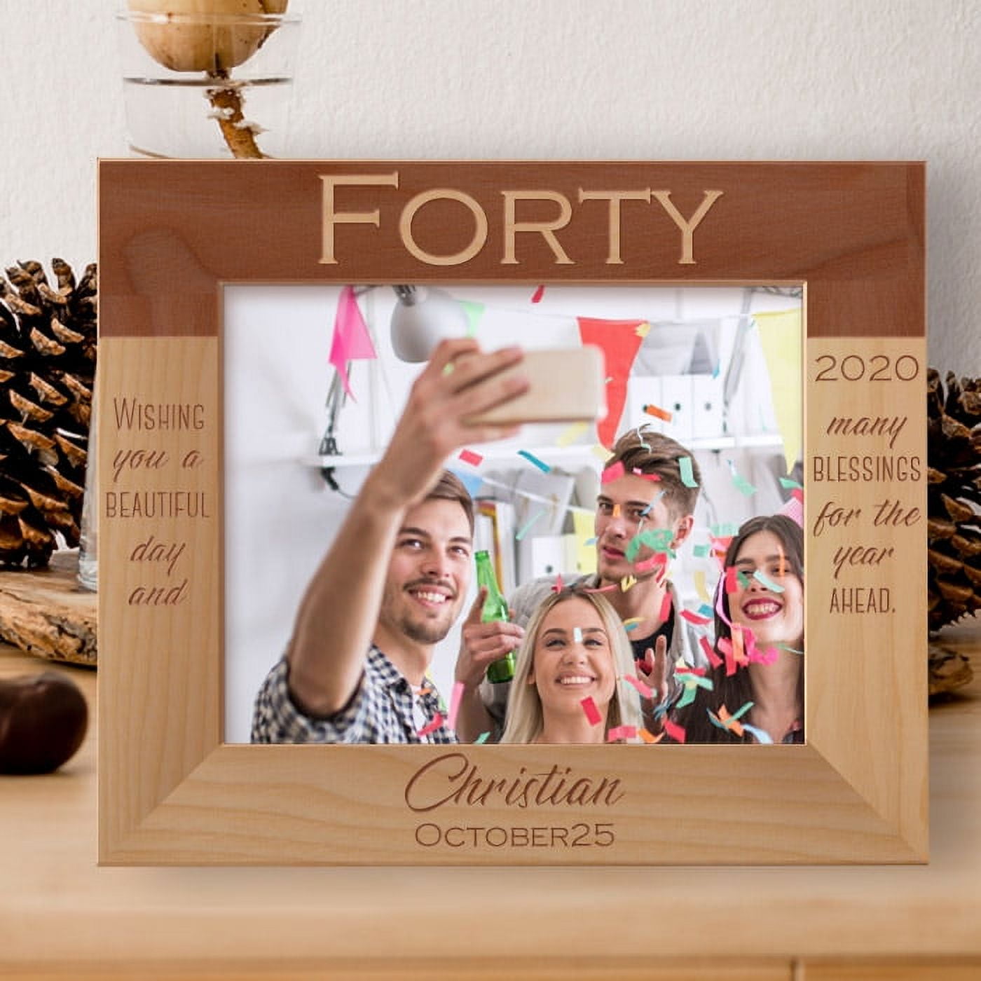 Wishing You A Beautiful Day Personalized Wooden Frame-10" x 8" Brown ...