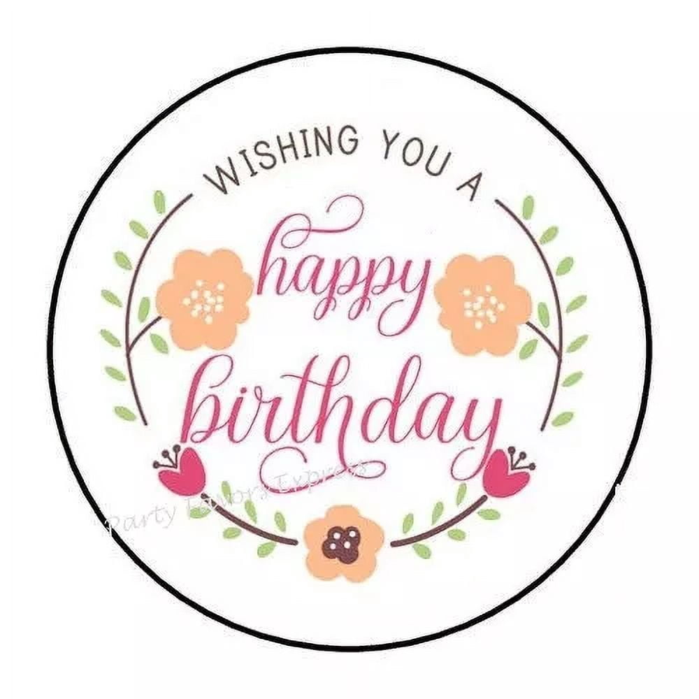Wishing You A Happy Birthday Stickers Party Favors Phone Decal Water ...