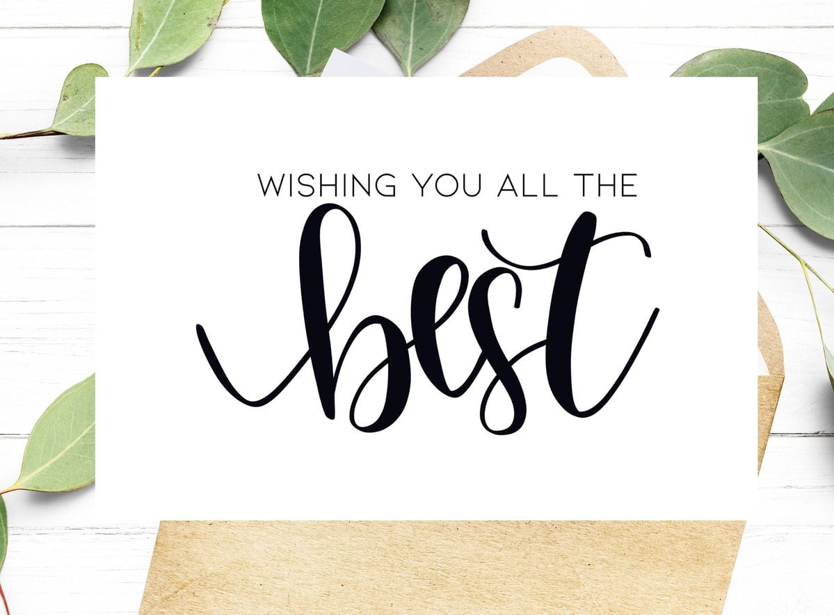 Wishing You All the Best Greeting Card – Elegant Calligraphy Design ...