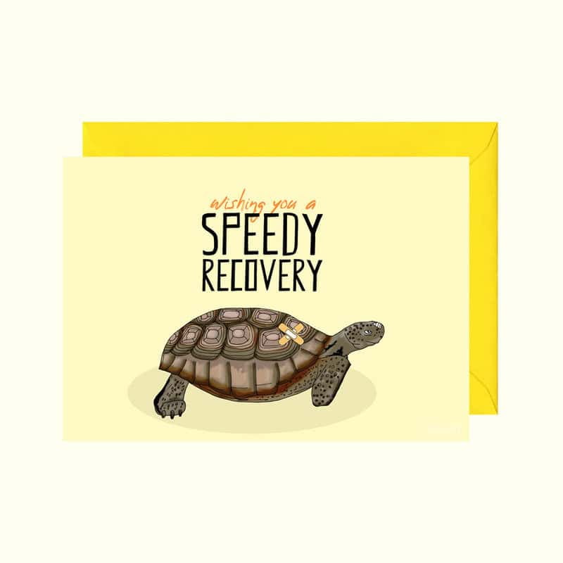 Wishing You a Speedy Recovery Card – Cute Turtle Illustration with ...