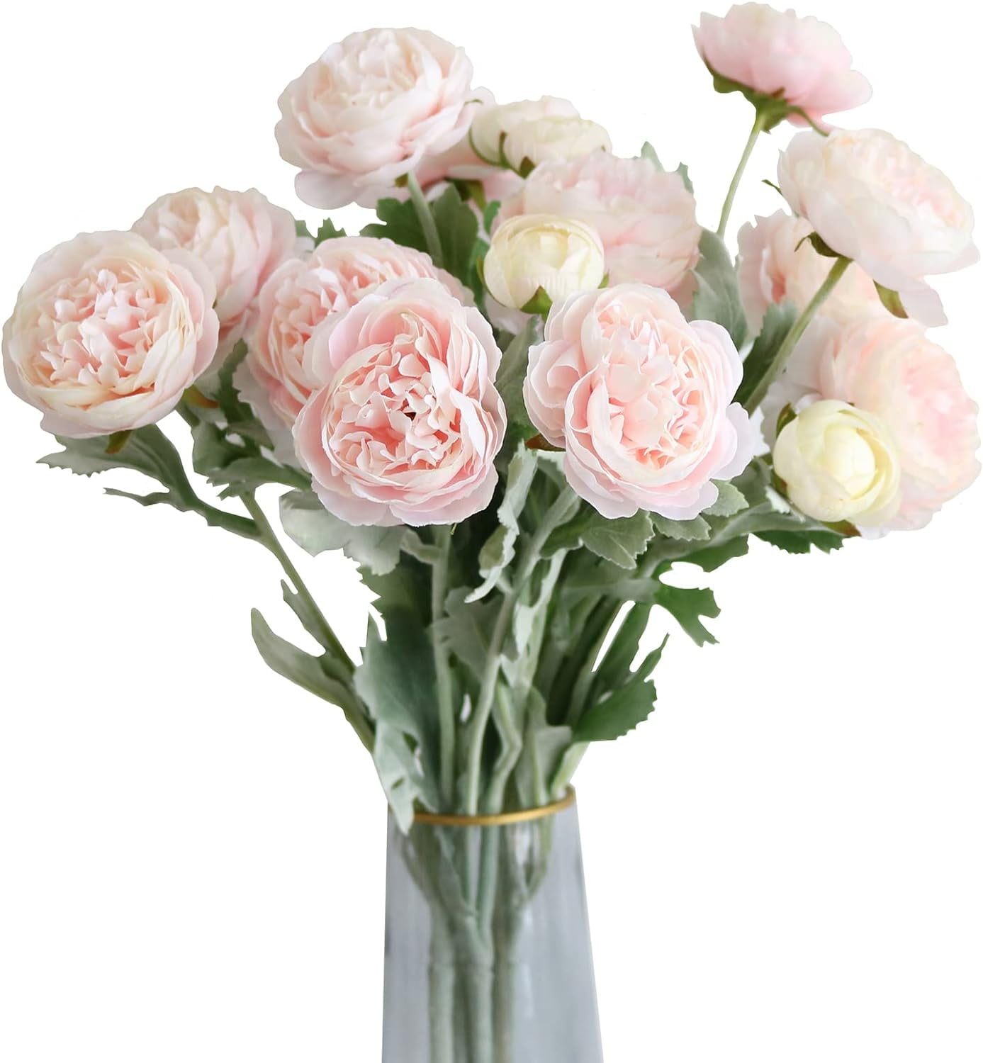 Wishrage 5PCS Artificial Ranunculus Flowers with Real Touch Stem Spray ...