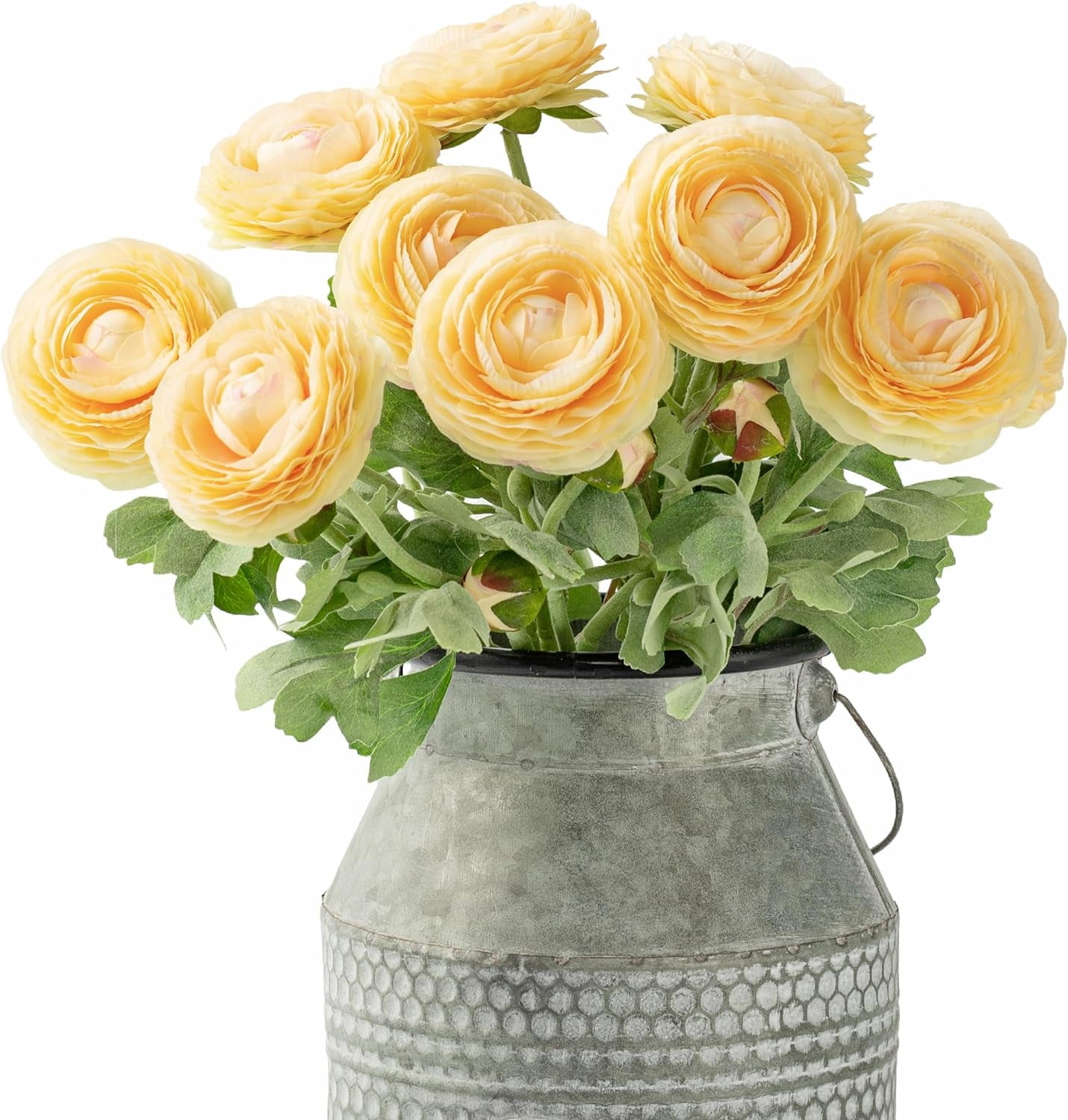 Wishrage 6PCS Artificial Ranunculus Flowers with Real Touch Stem Silk ...