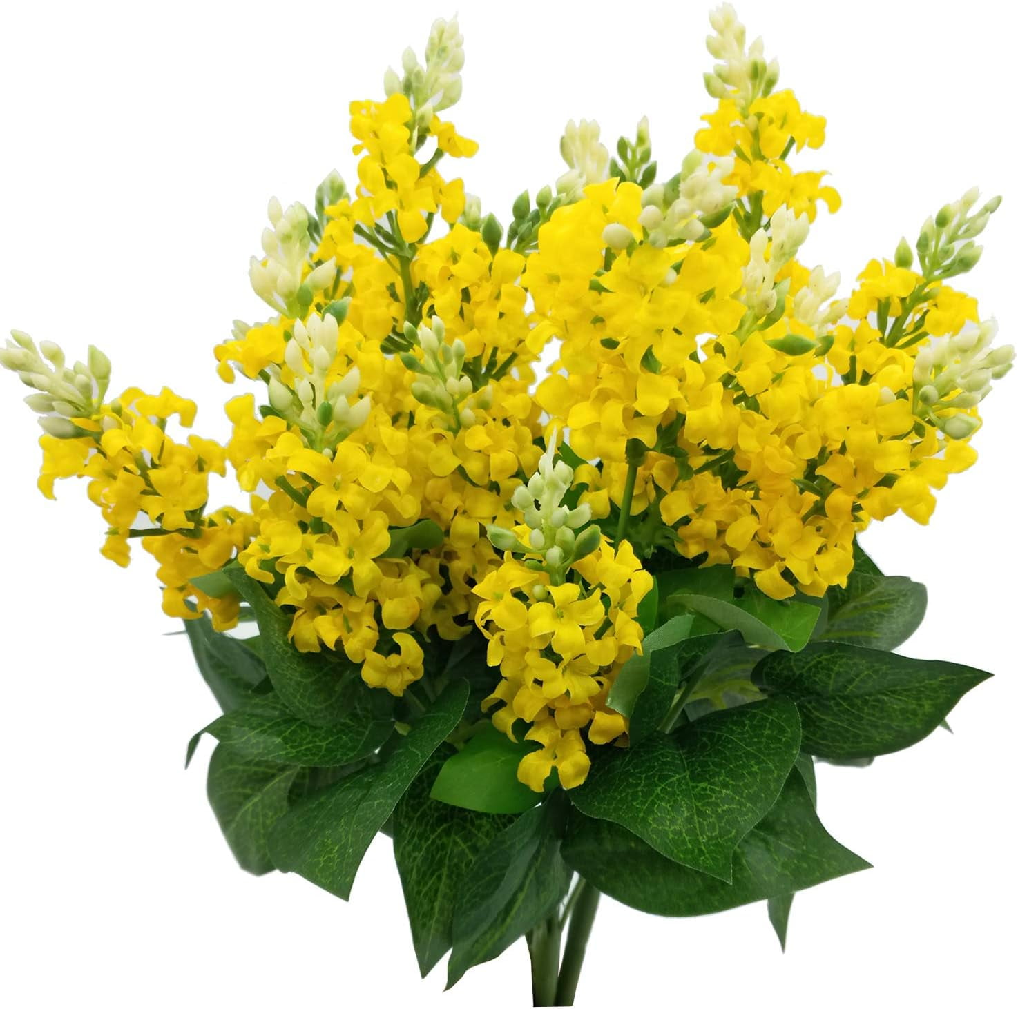 Wishrage Artificial Fake Flowers Silk Plastic Plant Arrangement for ...