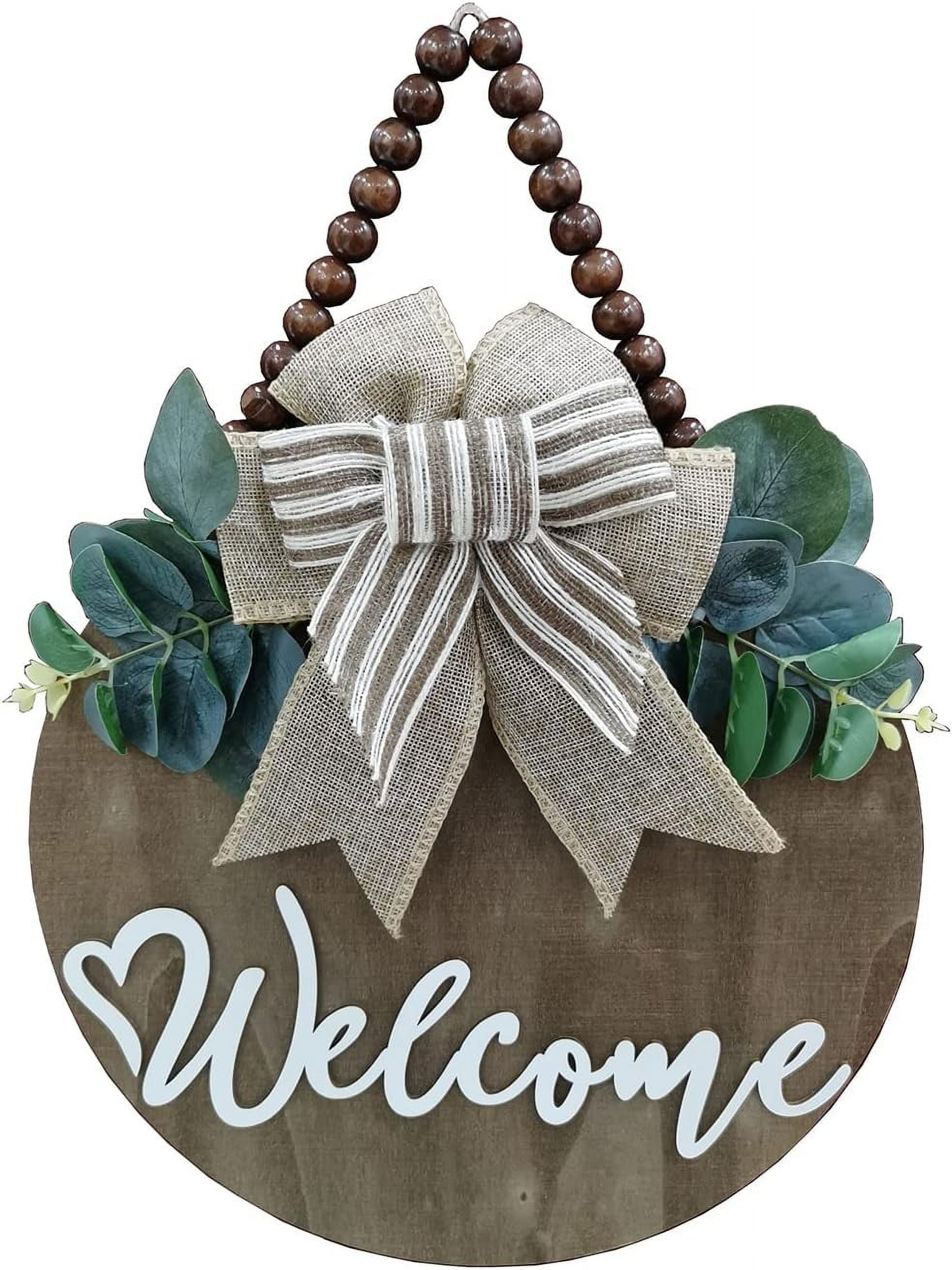 Wishrage Welcome Sign for Front Door Farmhouse Porch Décor Wooden ...