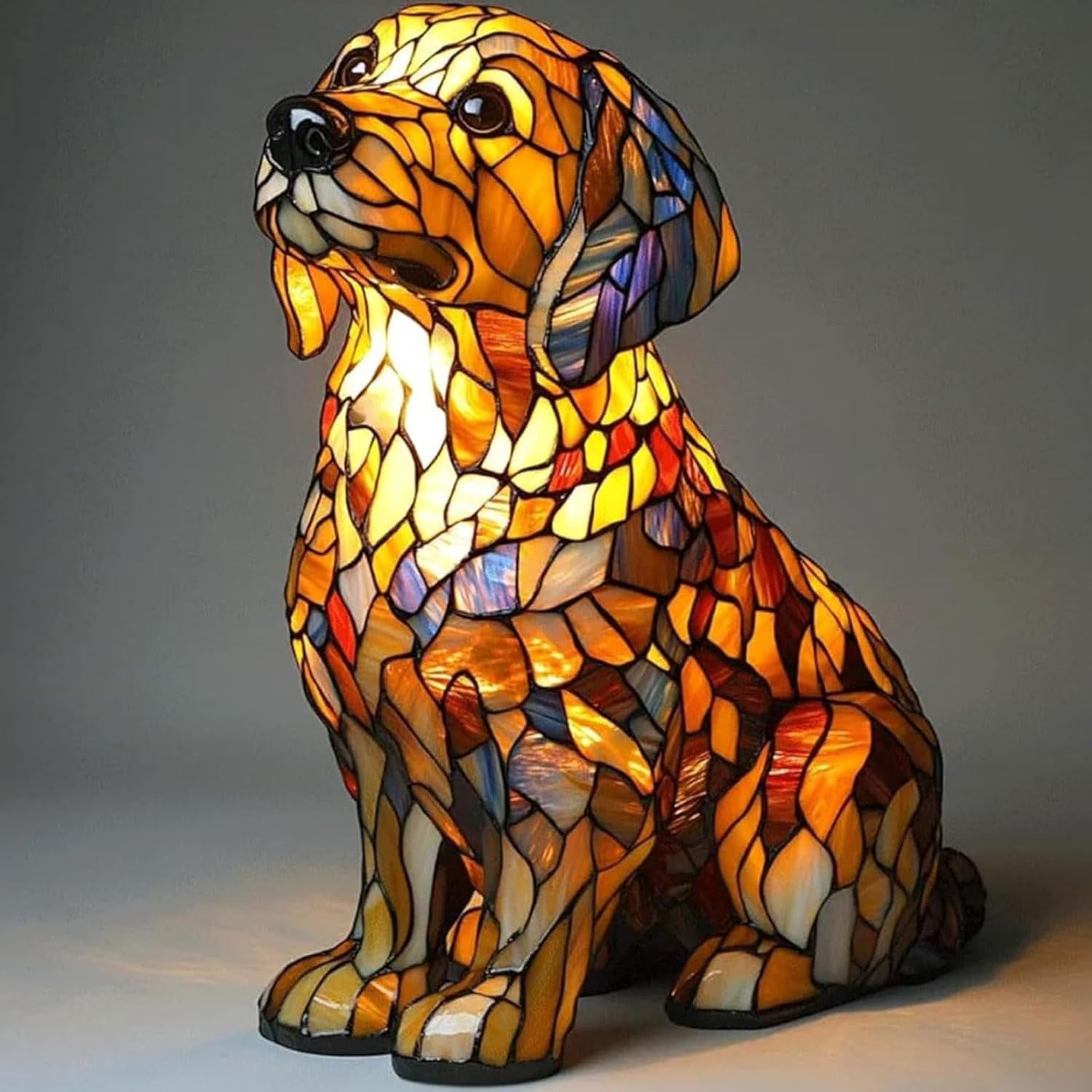 Wishslove Corgi Lamp,2025 New Dog Series Art Night Light,Stained Resin ...