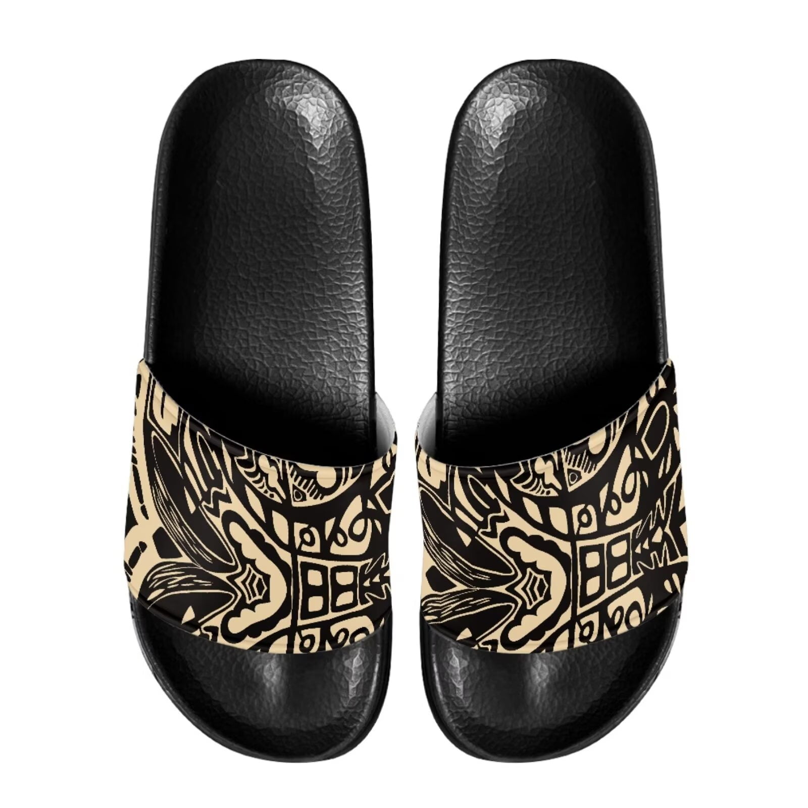 Wismoutput Abstract Pattern Slide Sandals for Men Boys Leather Upper ...