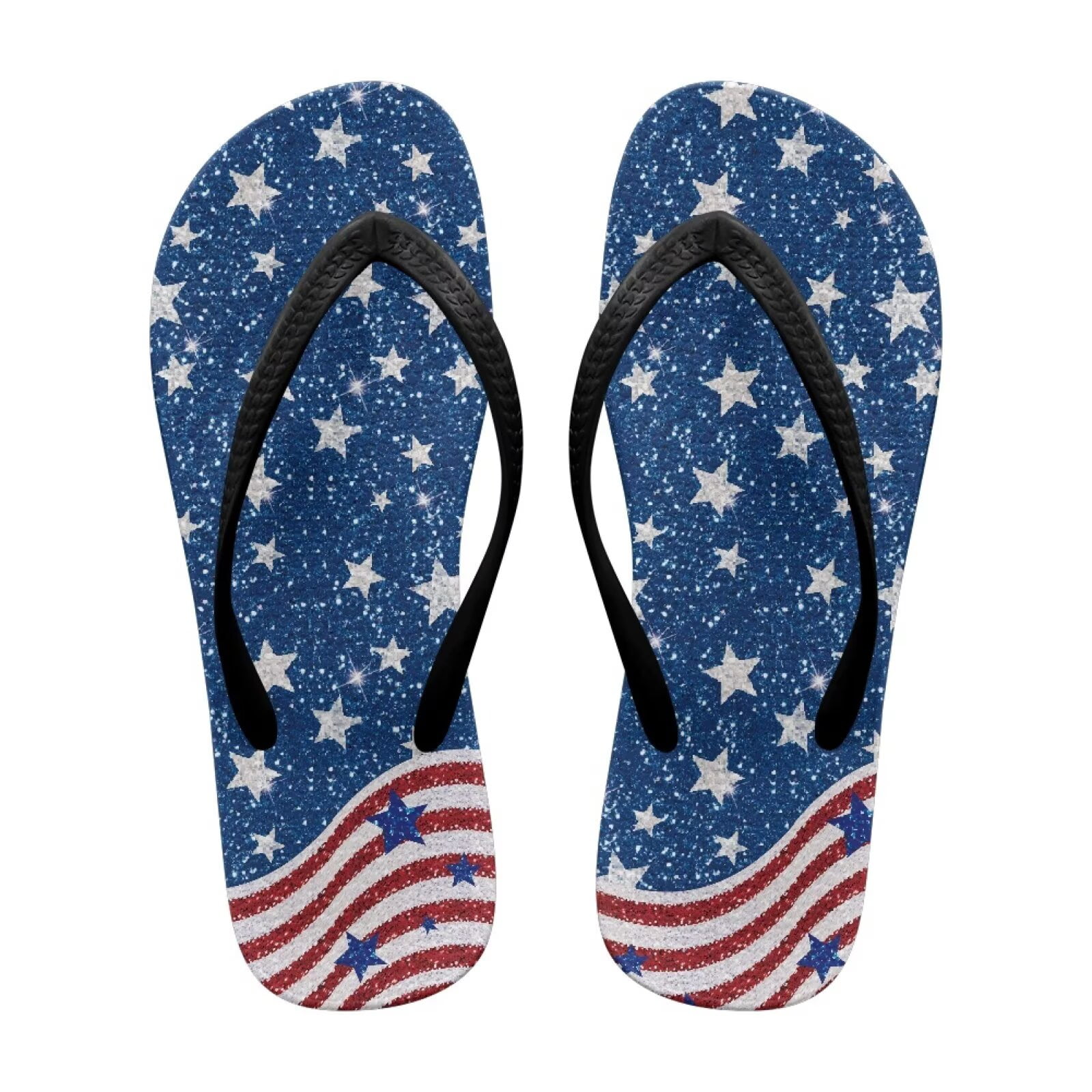 Wismoutput Anti-Slip Beach Flip Flops for Women Teens Girls American ...