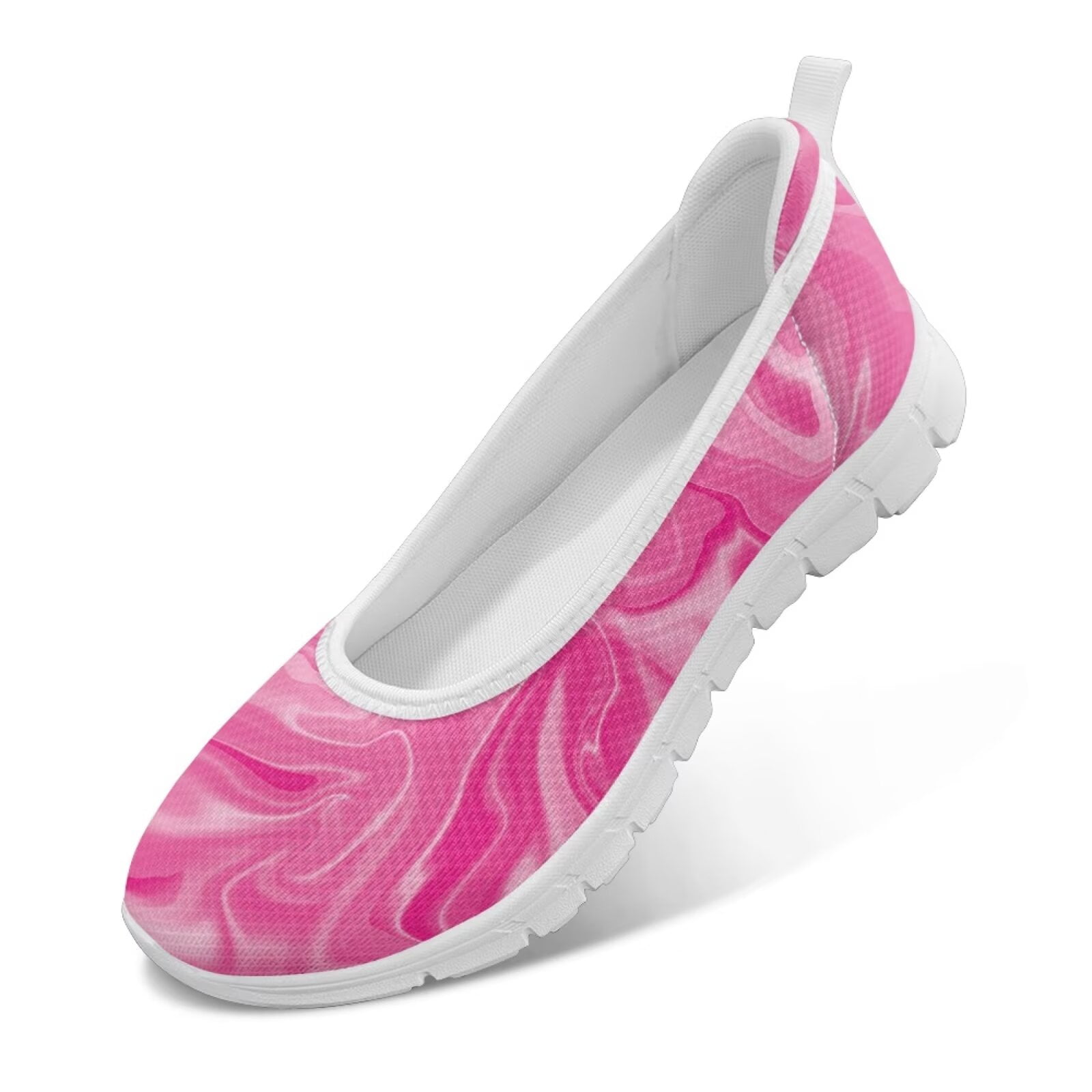 Wismoutput Flyknit Mesh Slip on Casual Shoes for Women Tie Dye Red ...