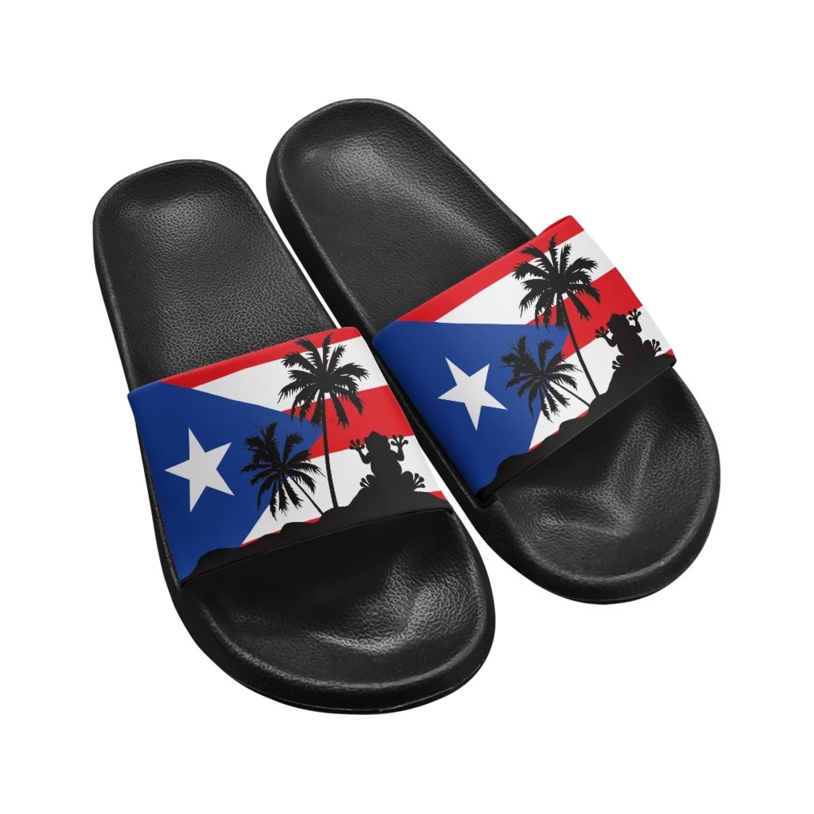 Wismoutput Puerto Rico Flag Sandals for Women Mens Indoor & Outdoor ...