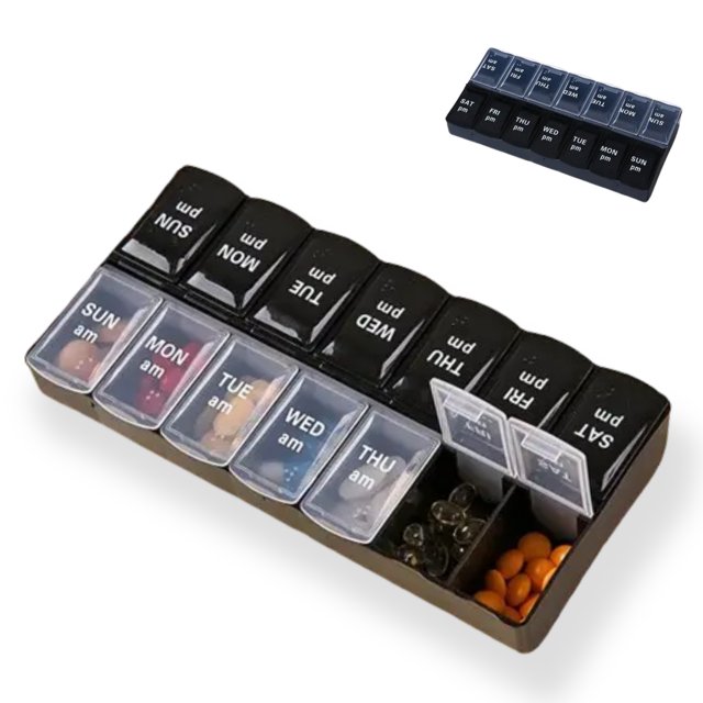 Wisolt Weekly Pill Organizer,Large Capacity,Moisture-Proof,with Braille ...