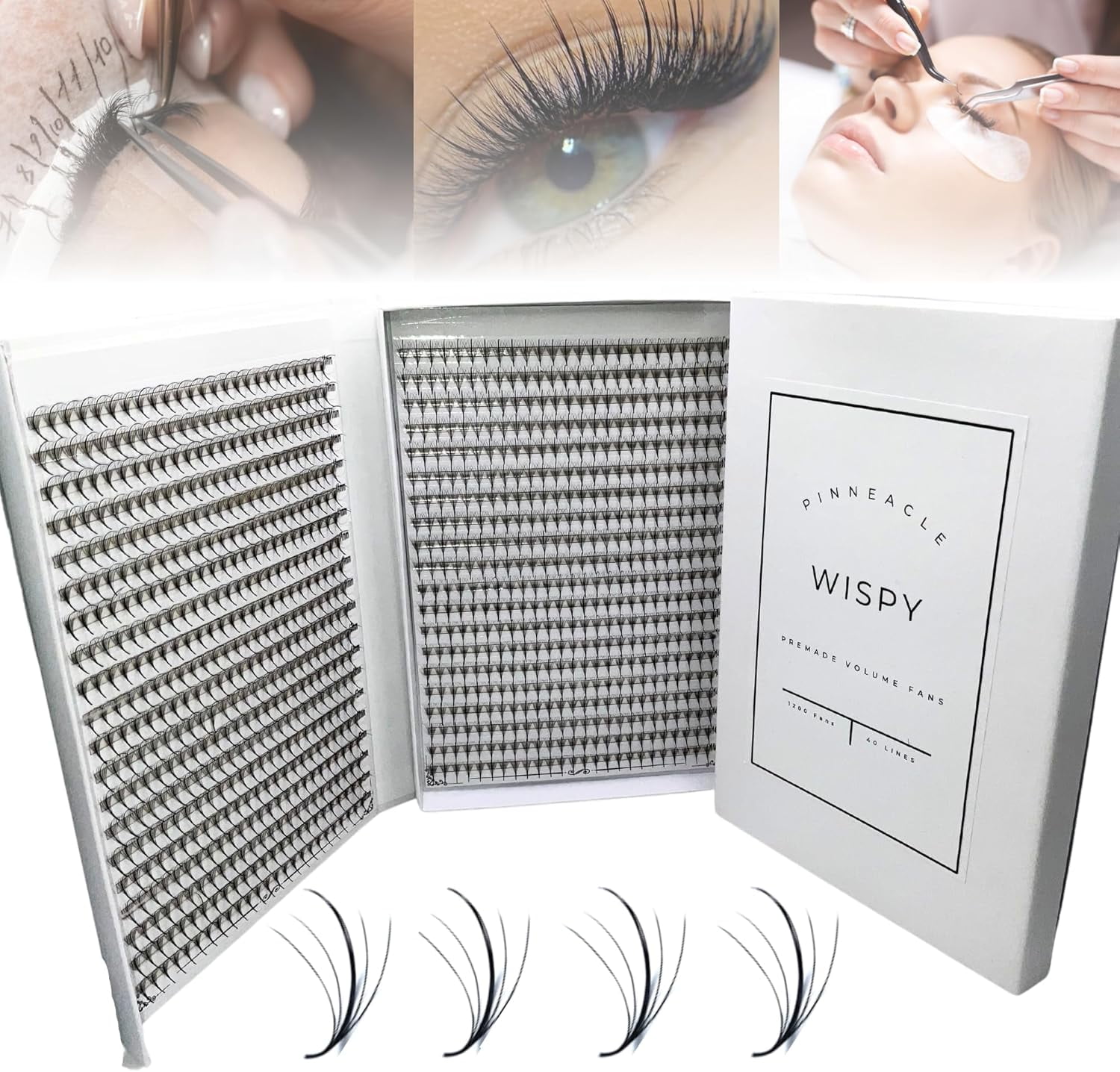 Wispy | 1200 Fans | XXL Box - Speedy strips | Premade wispy volume fans ...