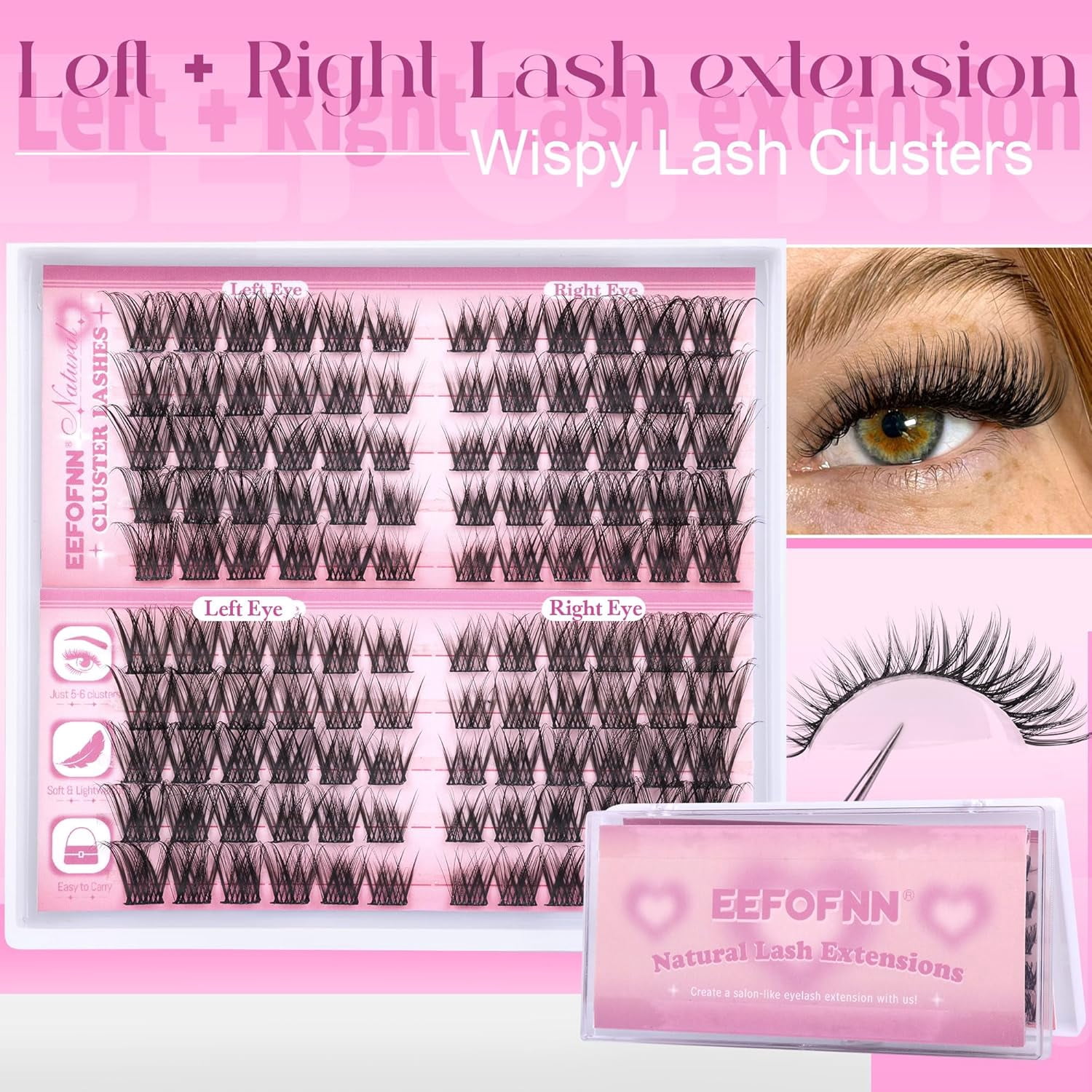 Wispy Lash Clusters Natural Eyelash Clusters C-Curly Cluster Eyelash ...