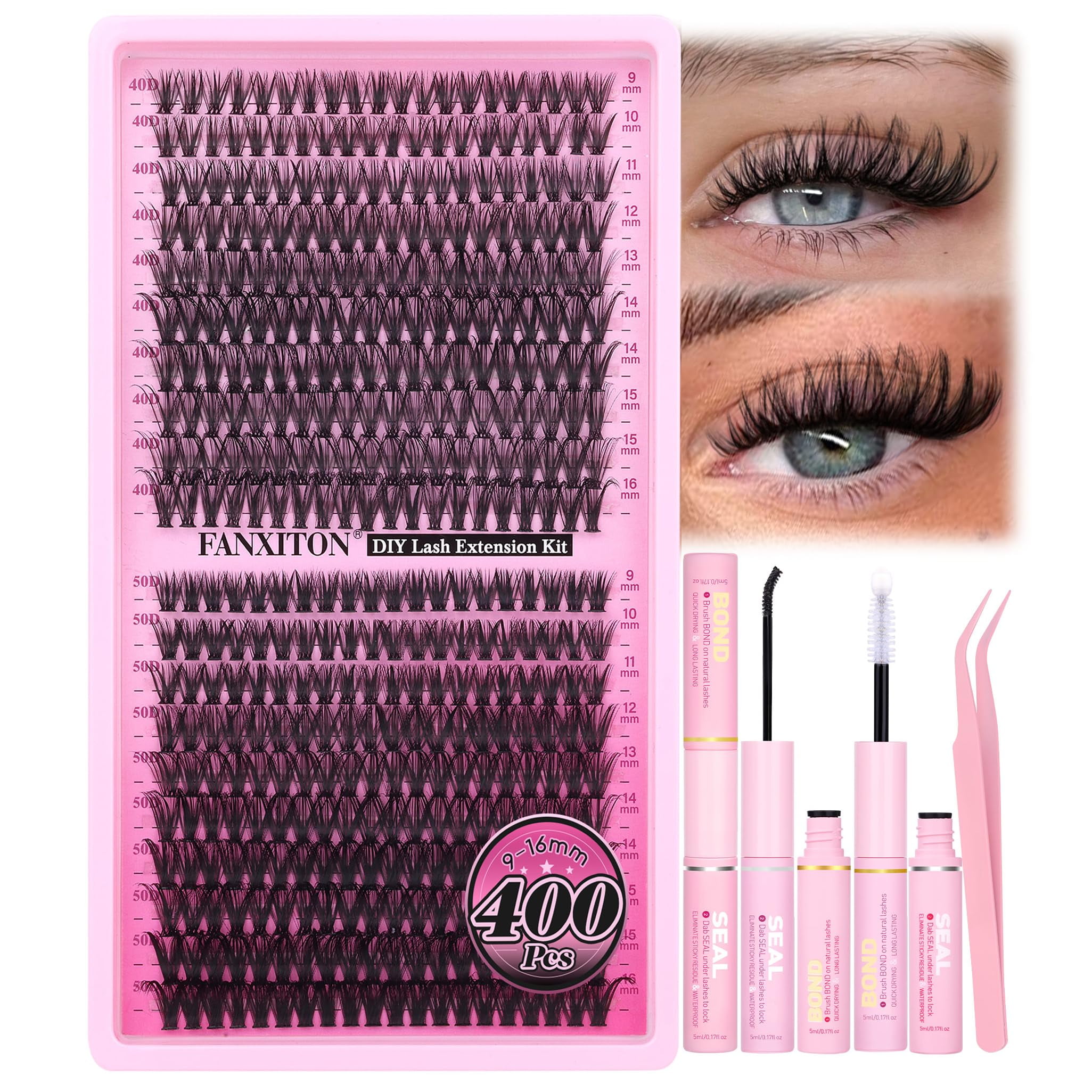 Wispy Lashes Cluster Kit IFF17 Thick Eye Lash Clusters 40D+50D D 8-16mm ...
