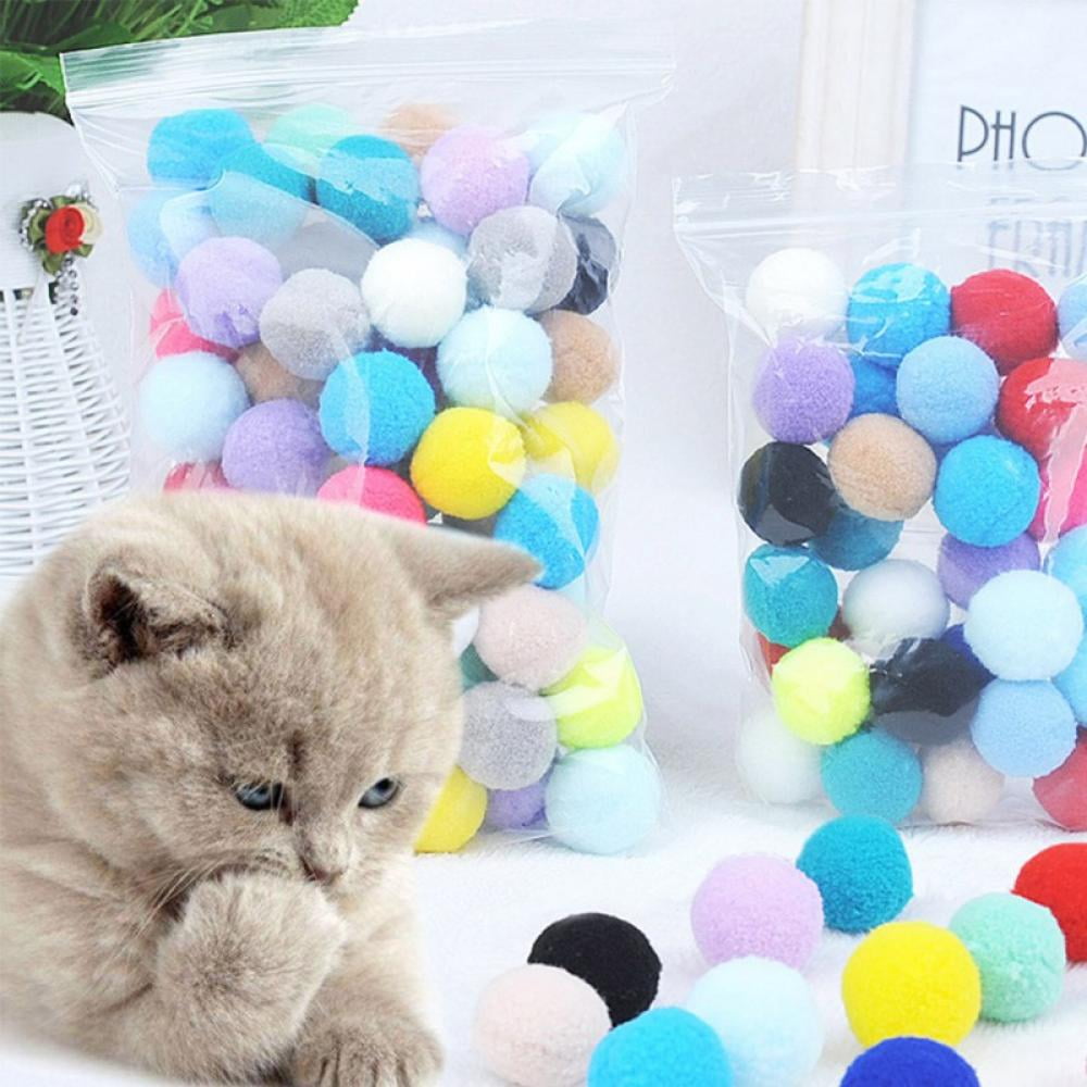 Wisremt Pet Cats Kitten Sponge Plush Balls Interactive Play Training ...