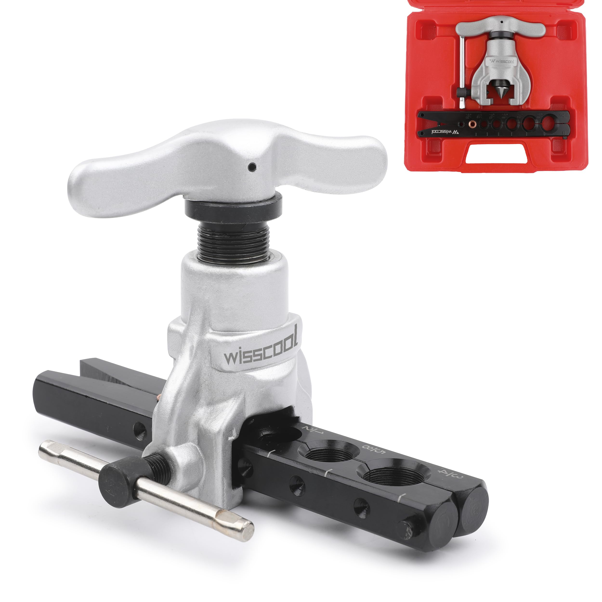 Wisscool Flaring Tool for 3/16"- 3/4" 45° Heavy Duty Eccentric Cone ...