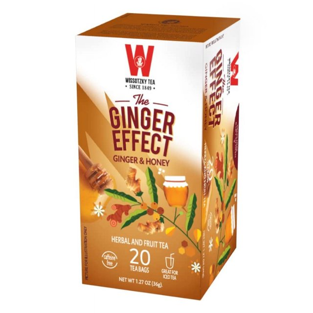 Wissotzky Ginger & Honey Tea, 20 Bags | Caffiene Free | Herbal & Fruit Tea | Ginger Effect Tea ...