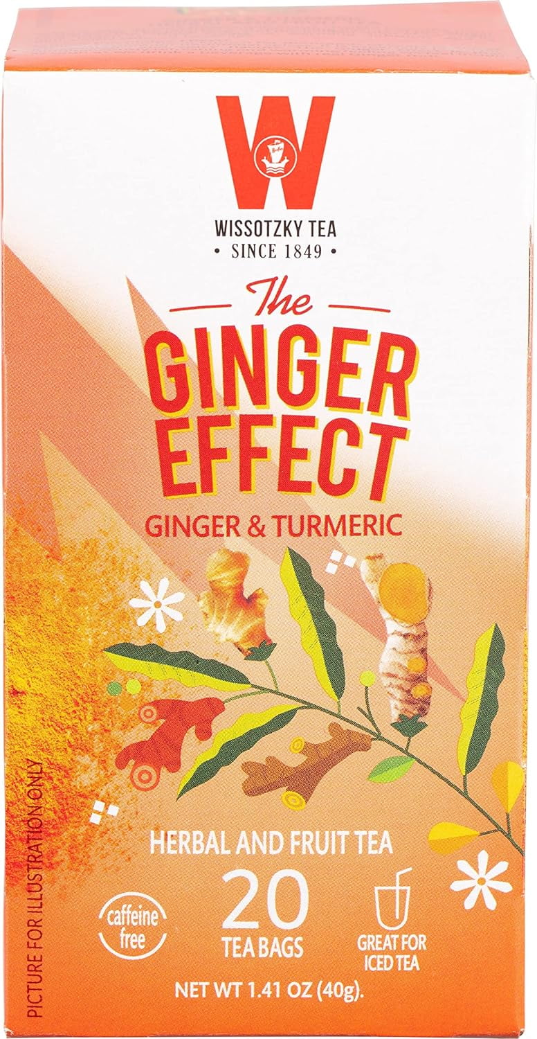 Wissotzky Ginger & Turmeric Tea, (3 Pack) | Caffiene Free | Herbal ...