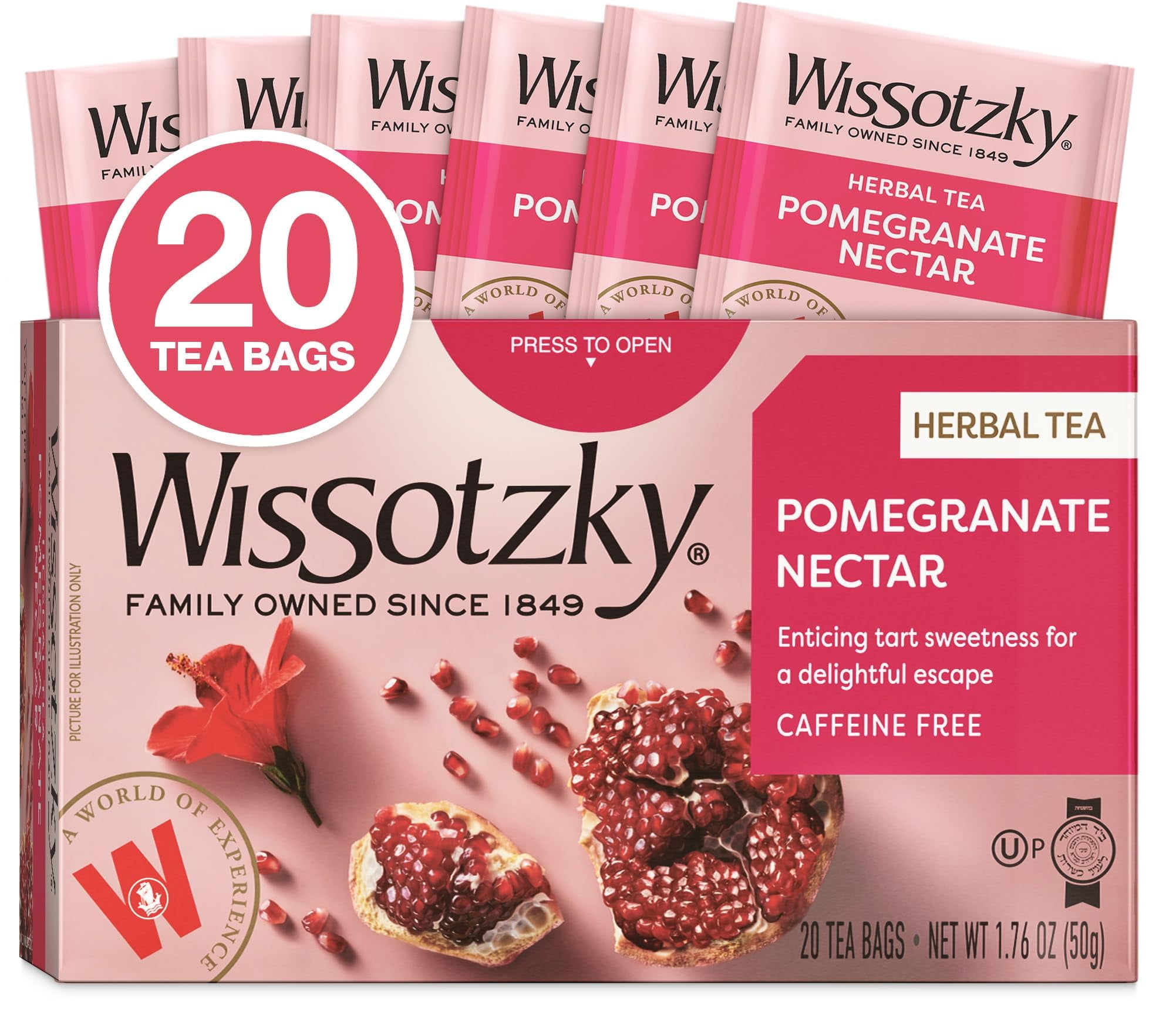 Wissotzky Tea, Kosher Pomegranate Orchard, 20 Tea Bags - Walmart.com
