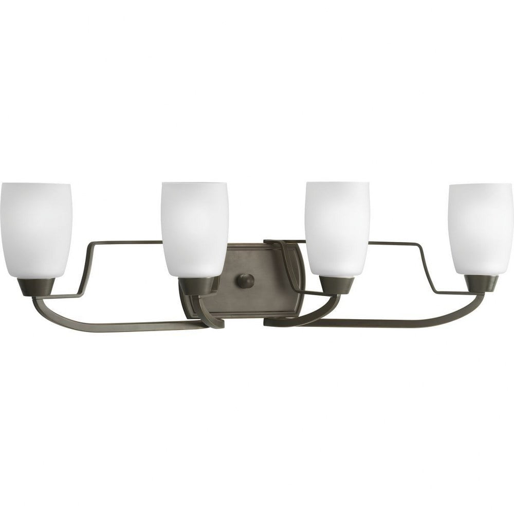 Wisten Collection Four-Light Antique Bronze Etched Glass Modern Bath ...