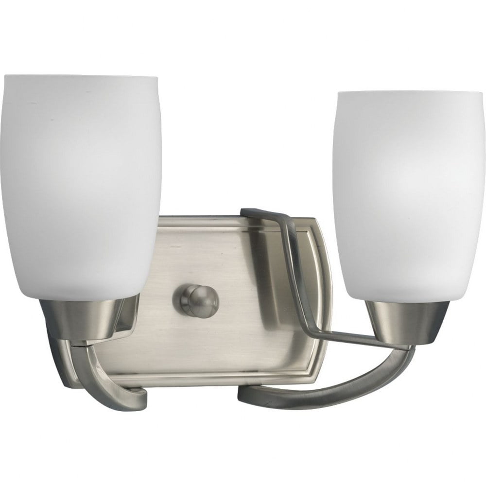Wisten Collection Two-Light Brushed Nickel Etched Glass Modern Bath ...