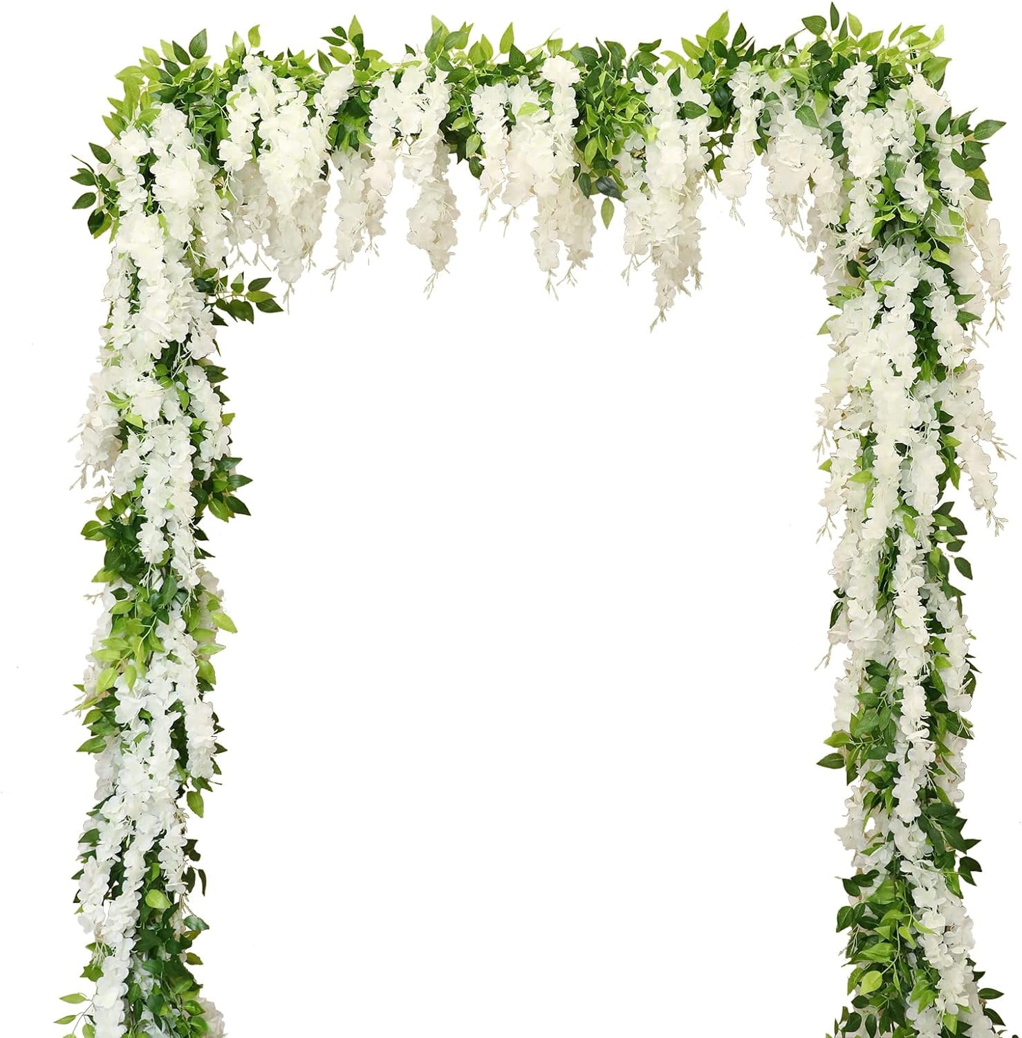 Wisteria Artificial Flowers Garland, 8Pcs Total 57.6ft Silk Faux ...