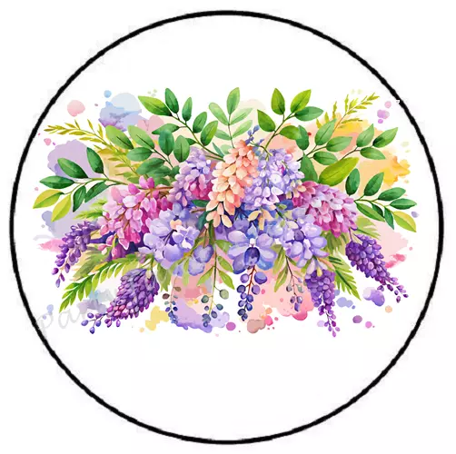 Wisteria Flowers Stickers Party Favors Phone Decal Water Bottle ...