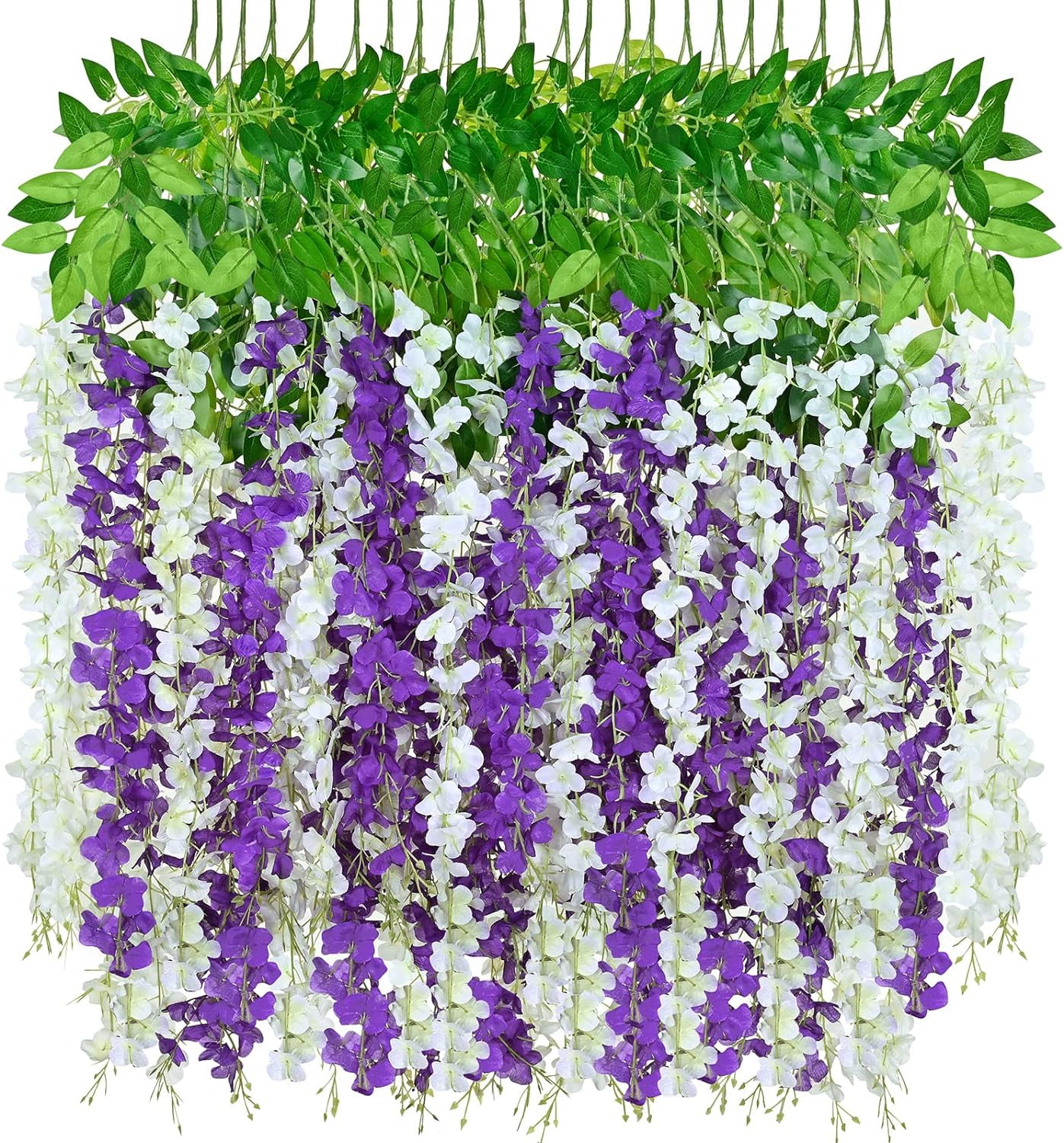 Wisteria Hanging Flowers, 3.6 Feet Wisteria Artificial Flowers ...
